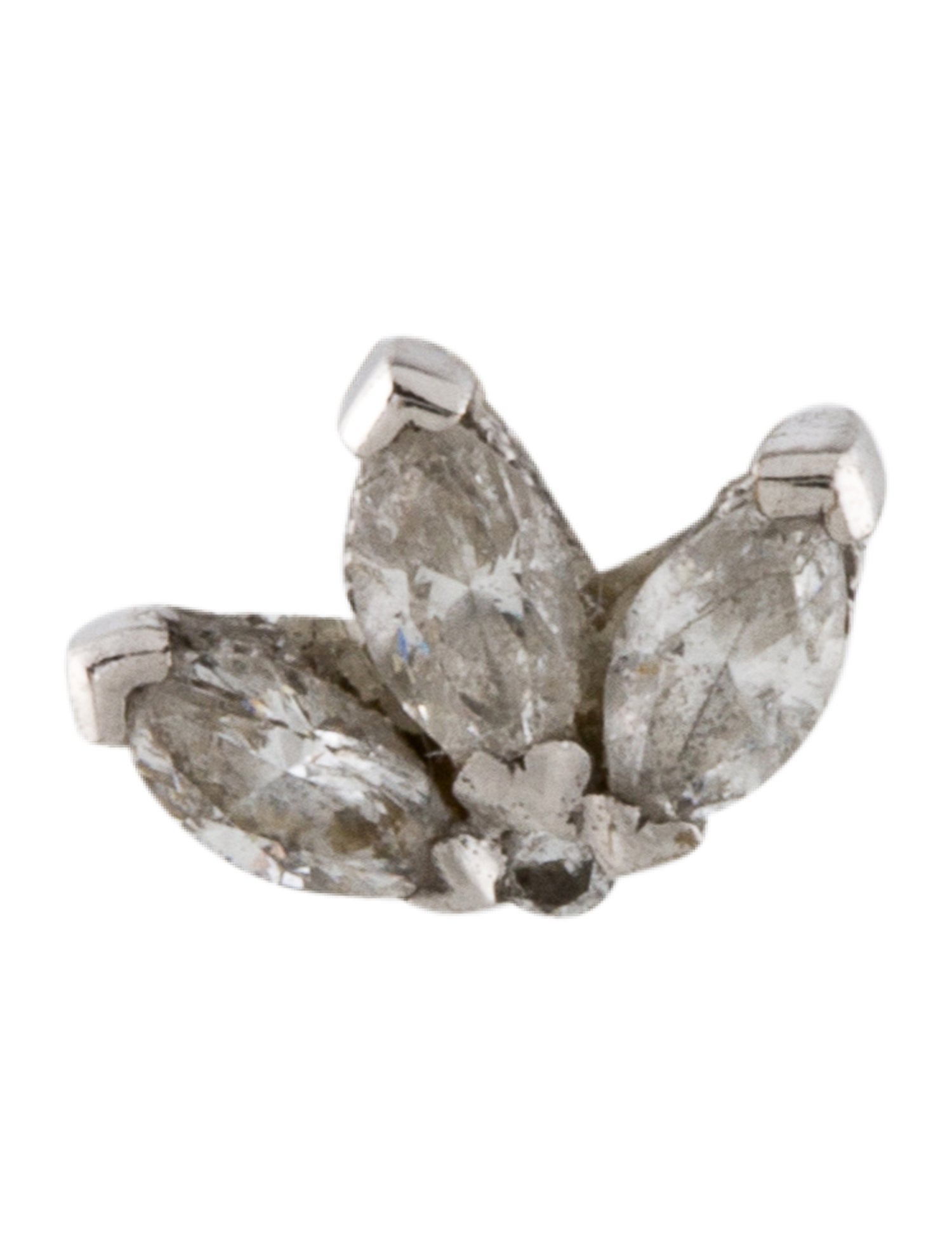 Maria Tash Diamond Lotus Threaded Stud Earring - 14K White Gold Single ...