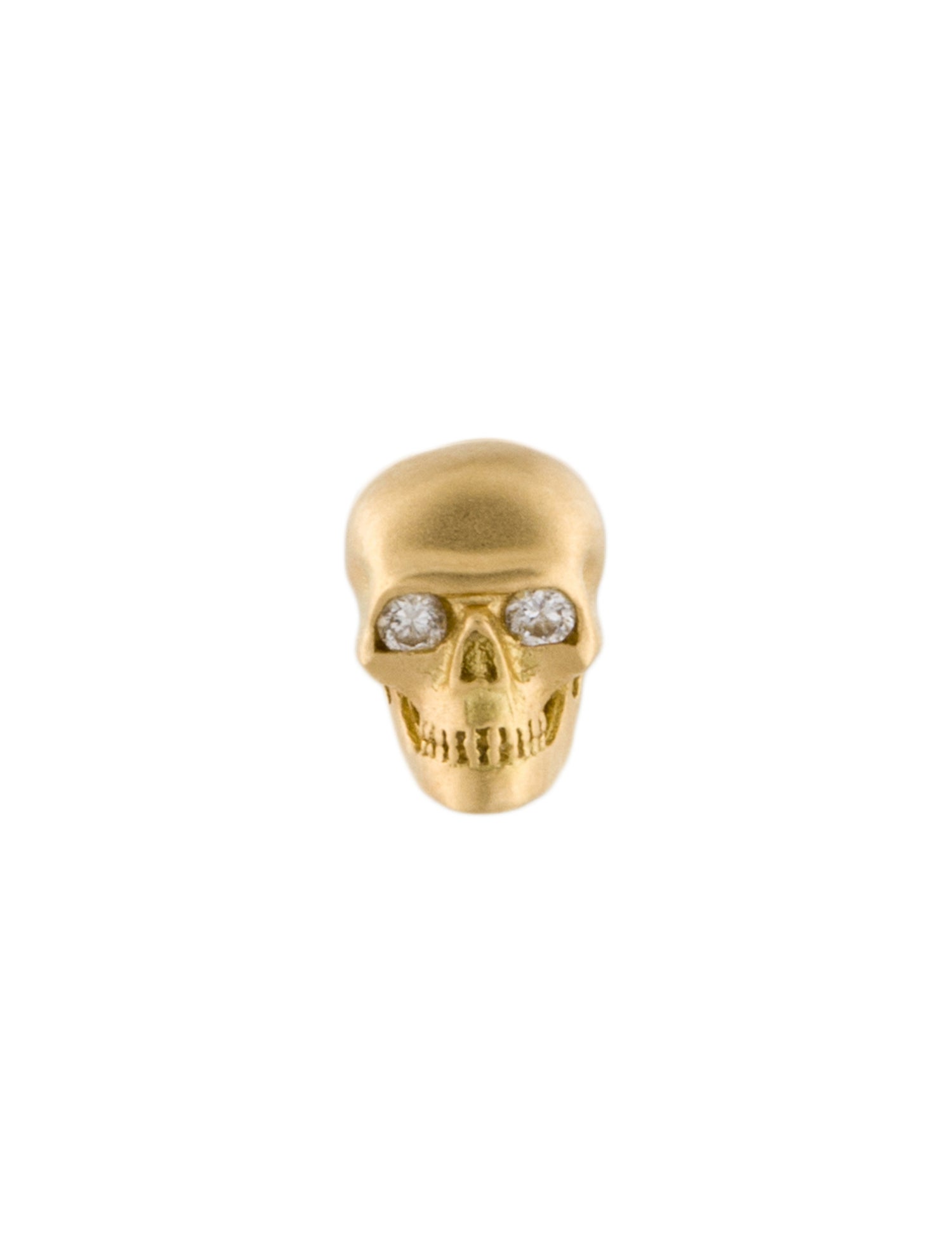 Maria Tash 14K Diamond Skull Single Earring - 14K Yellow Gold Stud ...