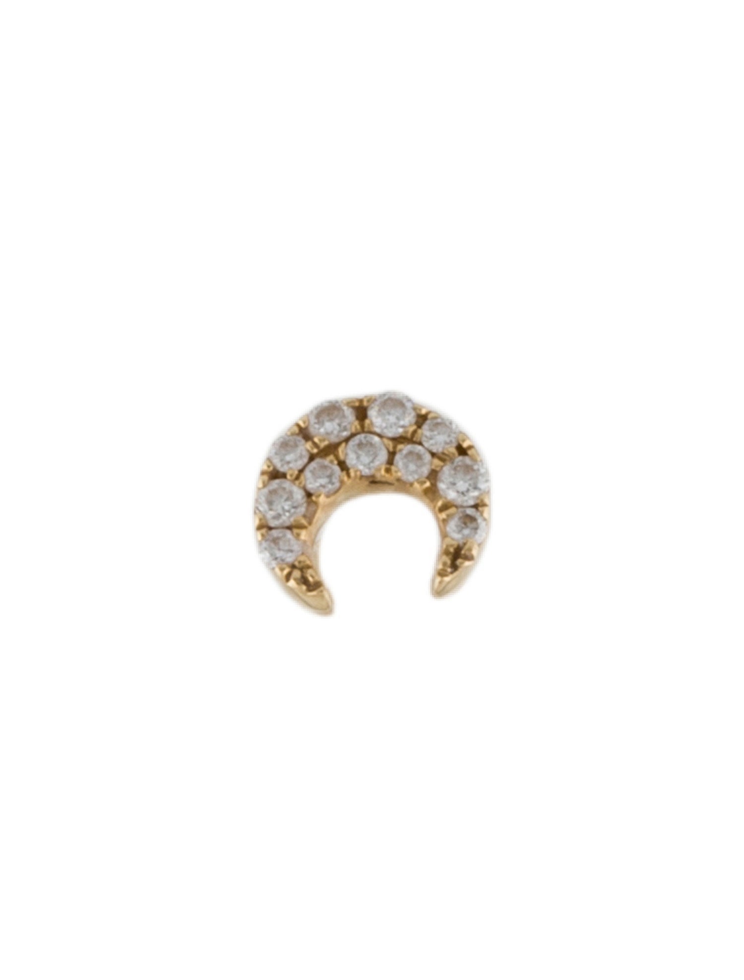 Maria Tash Diamond Moon Single Threaded Stud Earring - 14K Yellow Gold ...