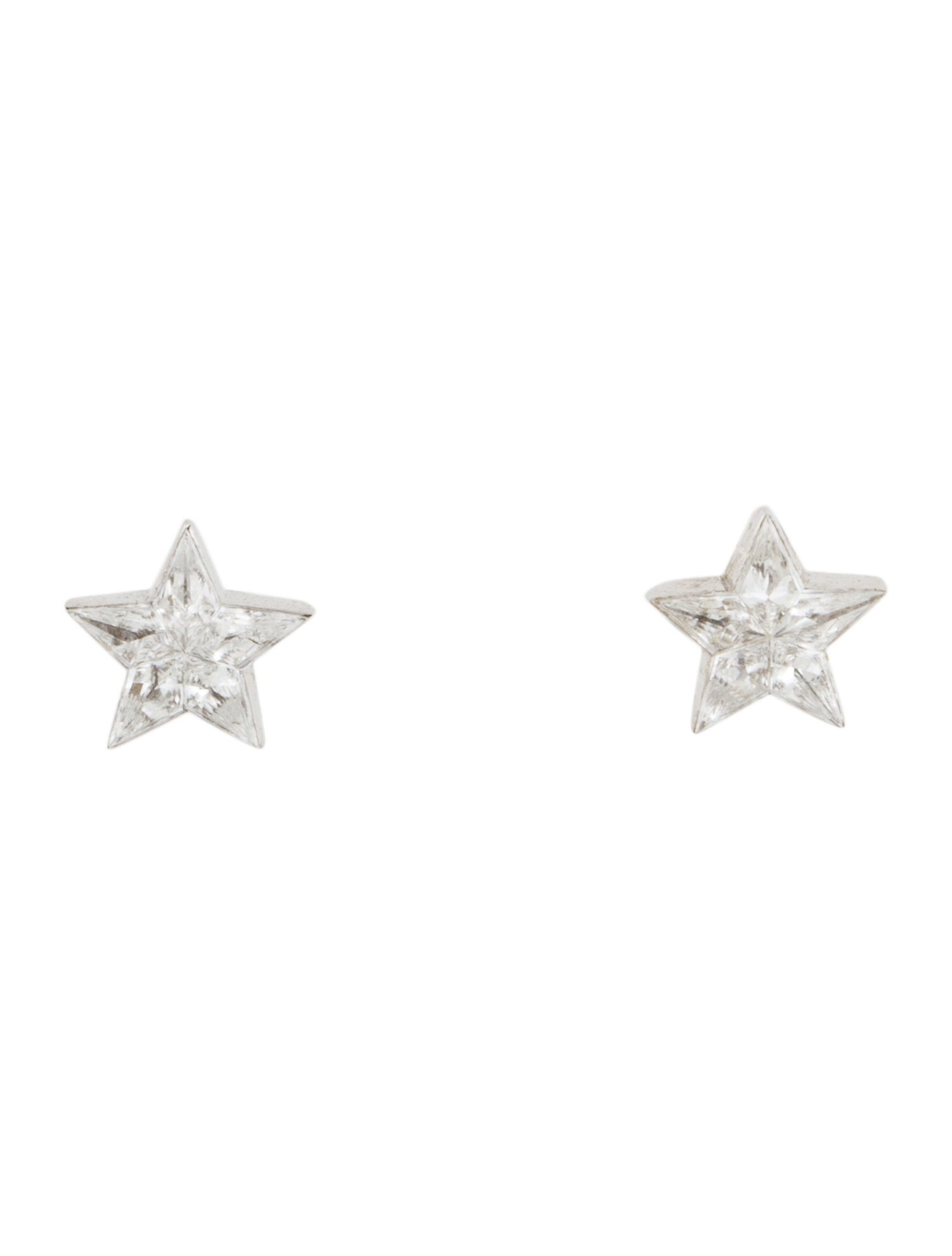 Maria Tash 18K Diamond Star Threaded Stud Earrings - 18K White Gold ...