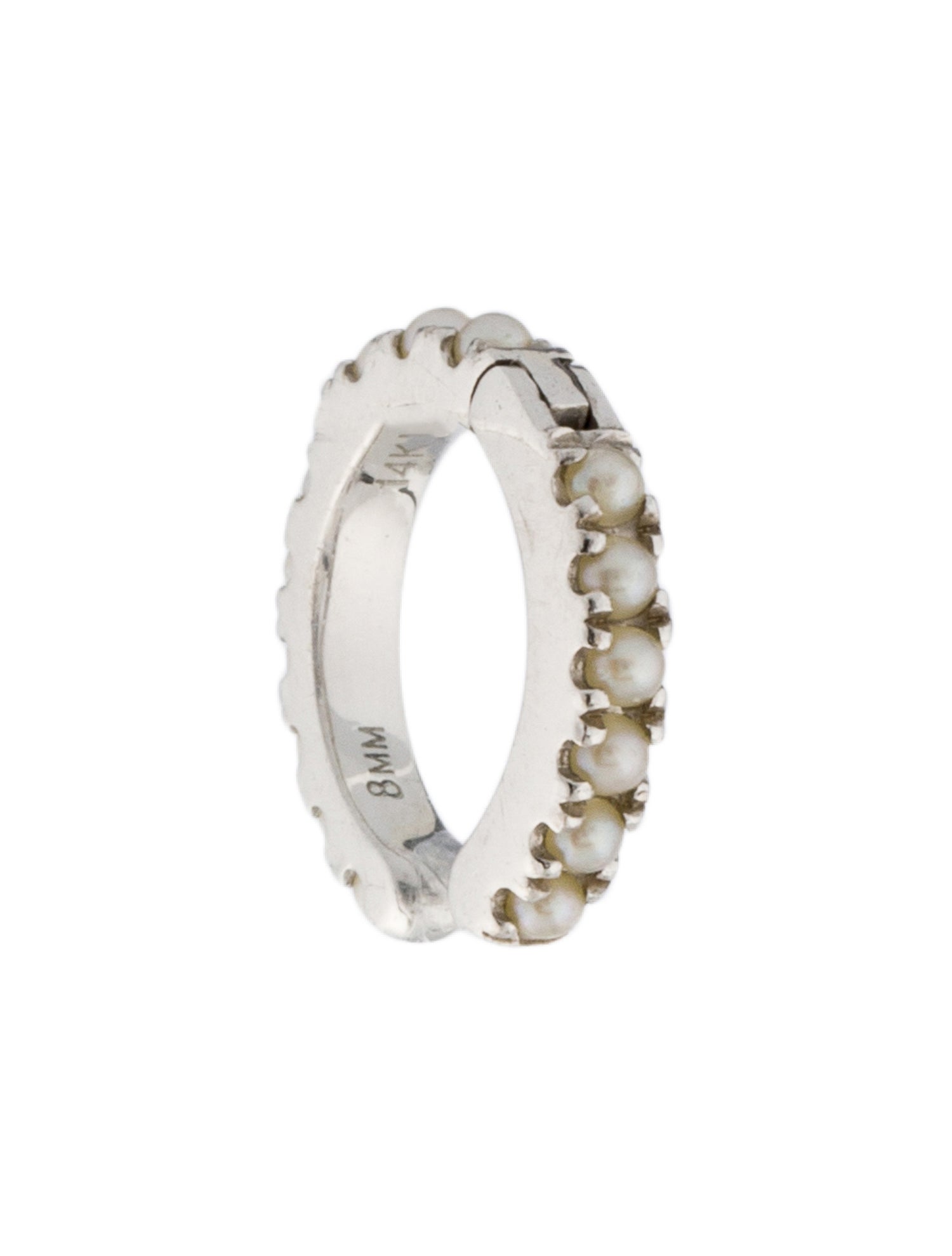 Maria Tash Pearl 8mm Eternity Ear Cuff - 14K White Gold Ear Cuff ...