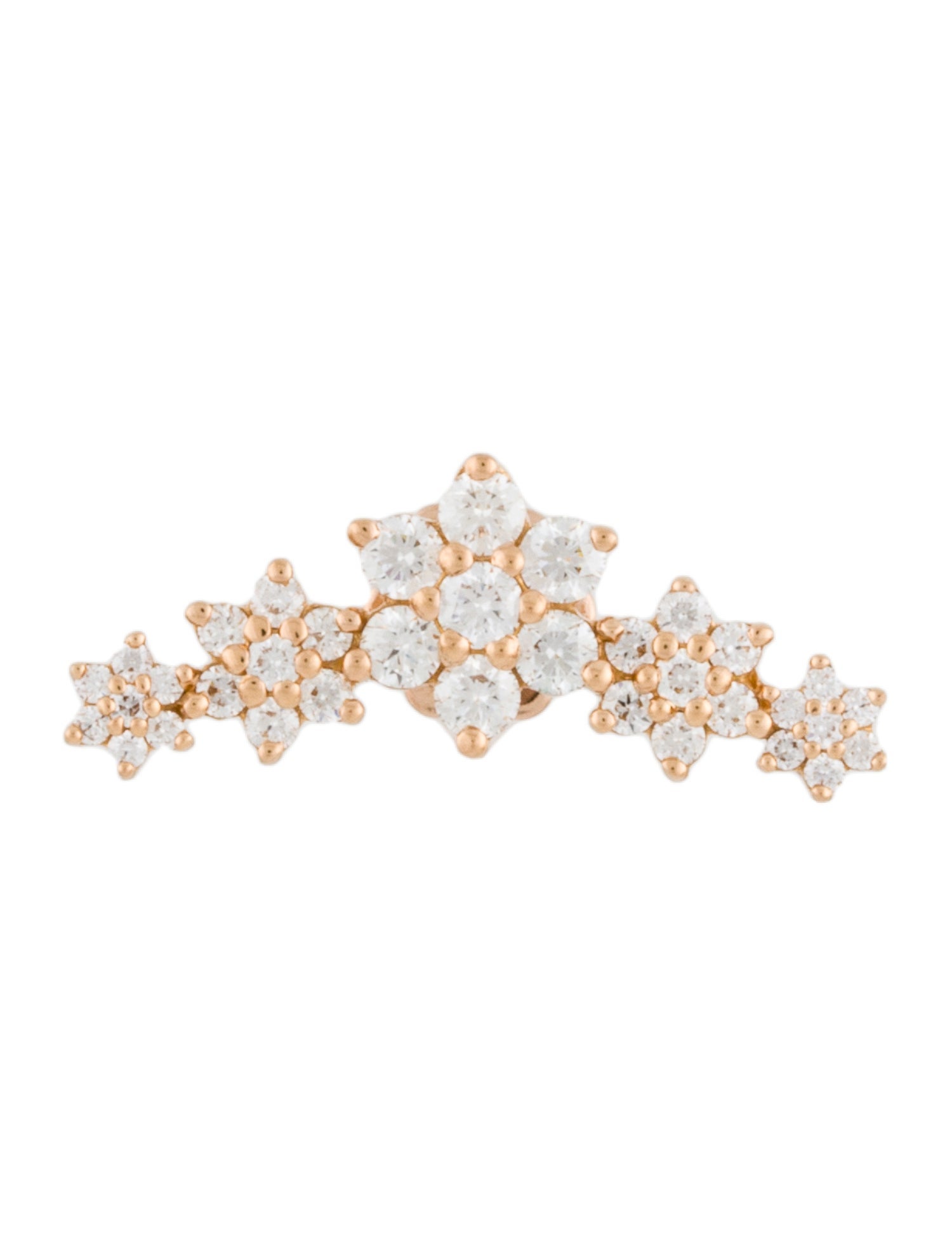 Maria Tash 18K Diamond Five Flower Garland Single Stud Earring - 18K ...