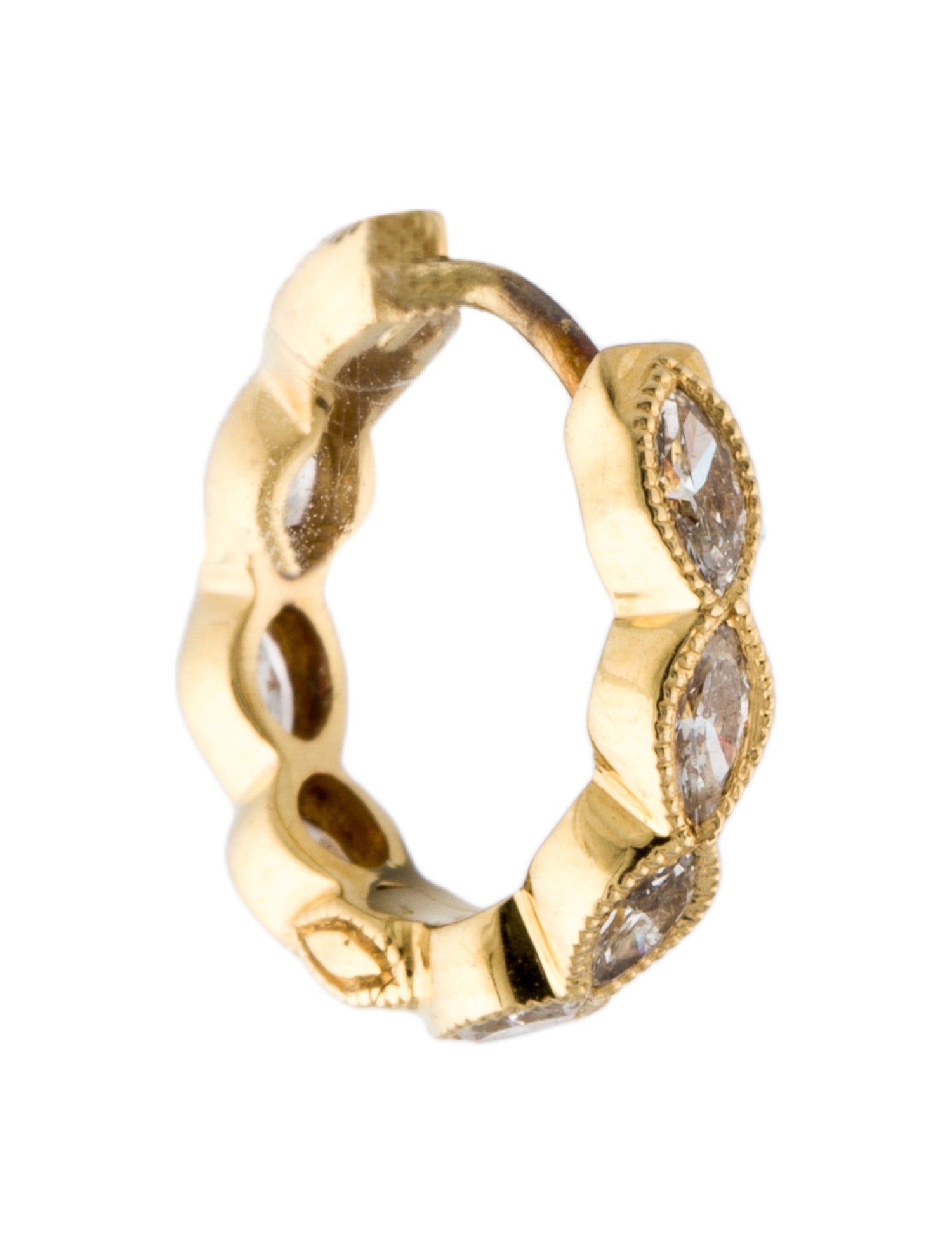 Maria Tash 18K Diamond Marquise Eternity Hoop Earring - 18K Yellow Gold ...
