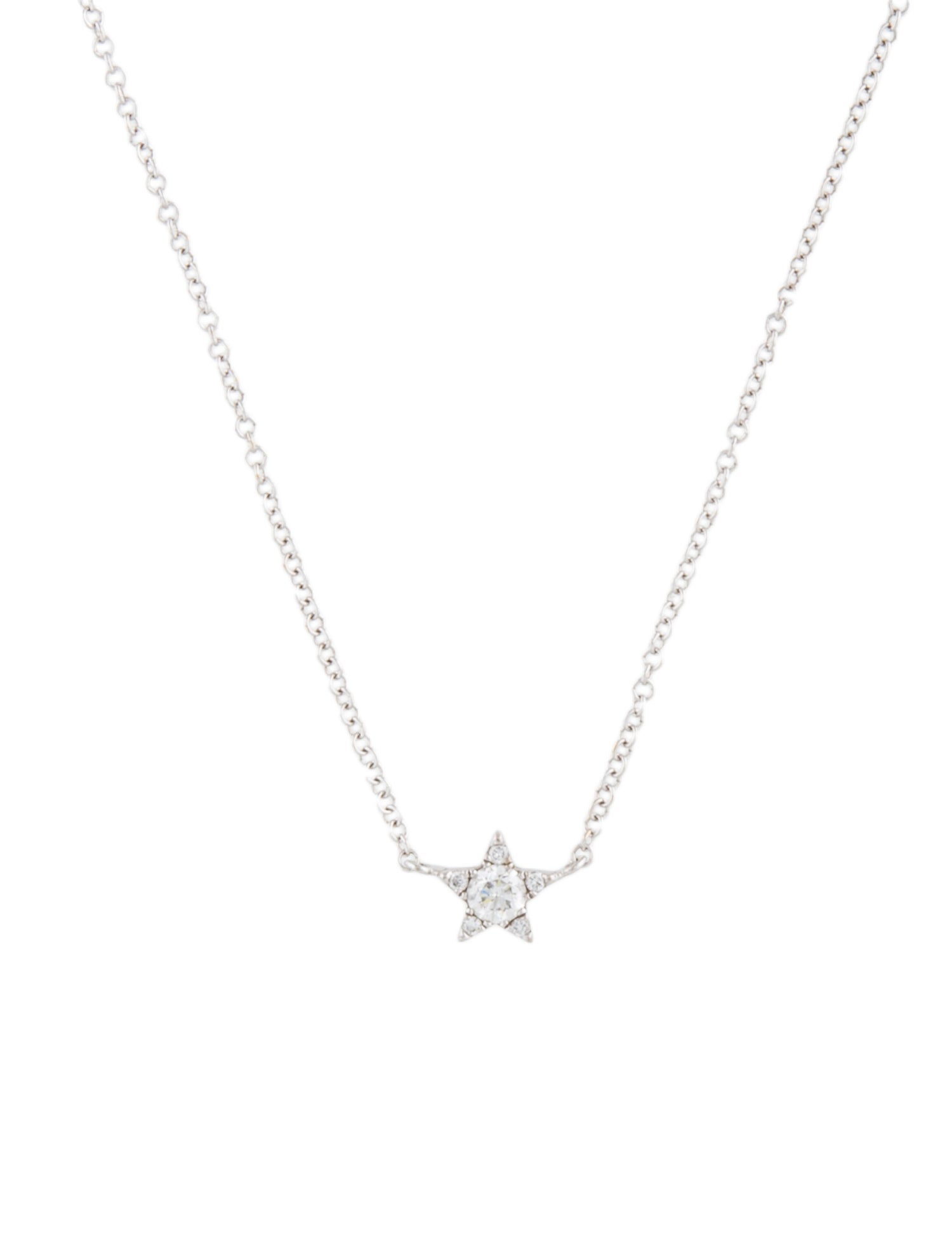 Maria Tash 18K Diamond Star Pendant Necklace - Rhodium-Plated 18K White ...