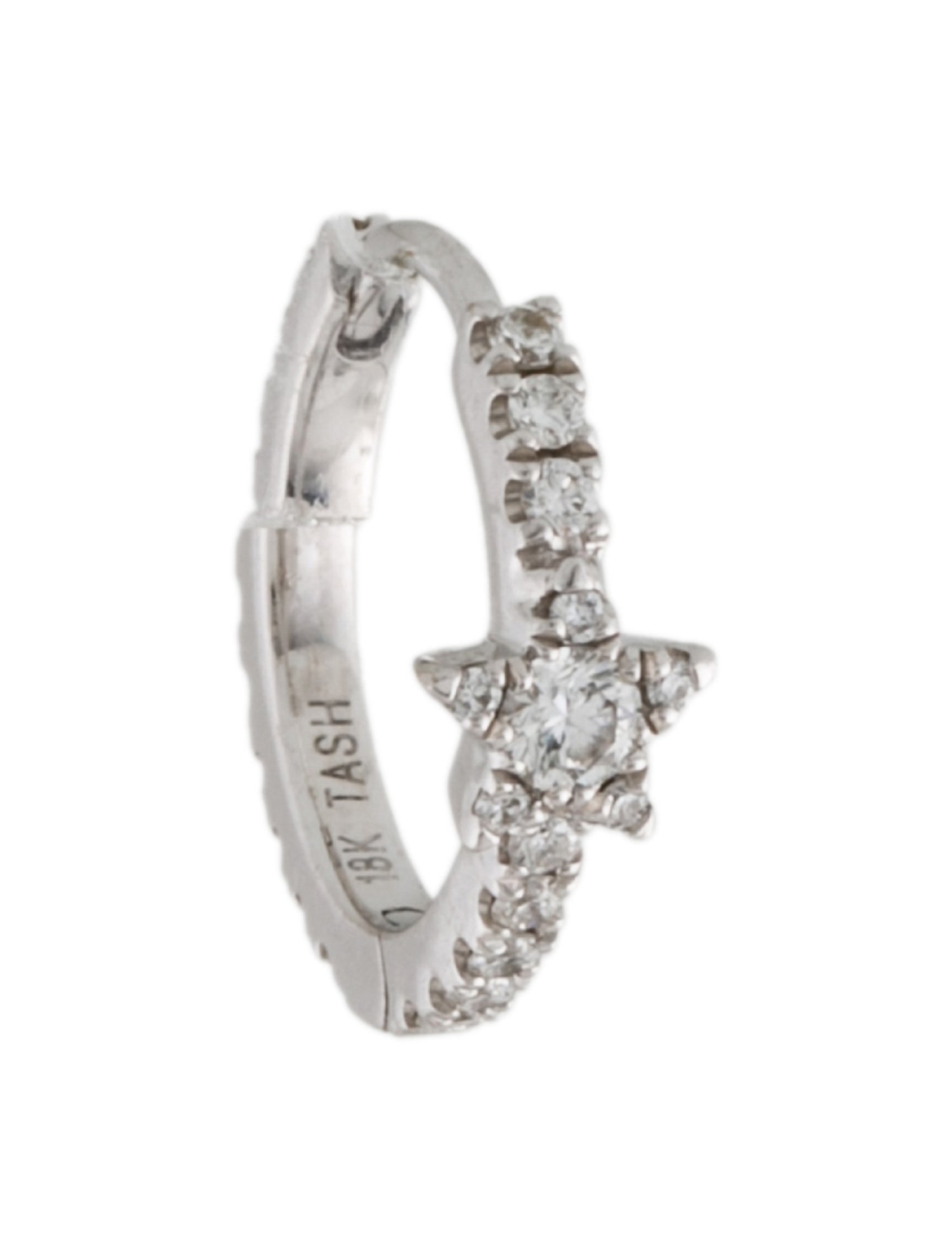 Maria Tash 18K Diamond Star Eternity Single Hoop Earring - Rhodium ...