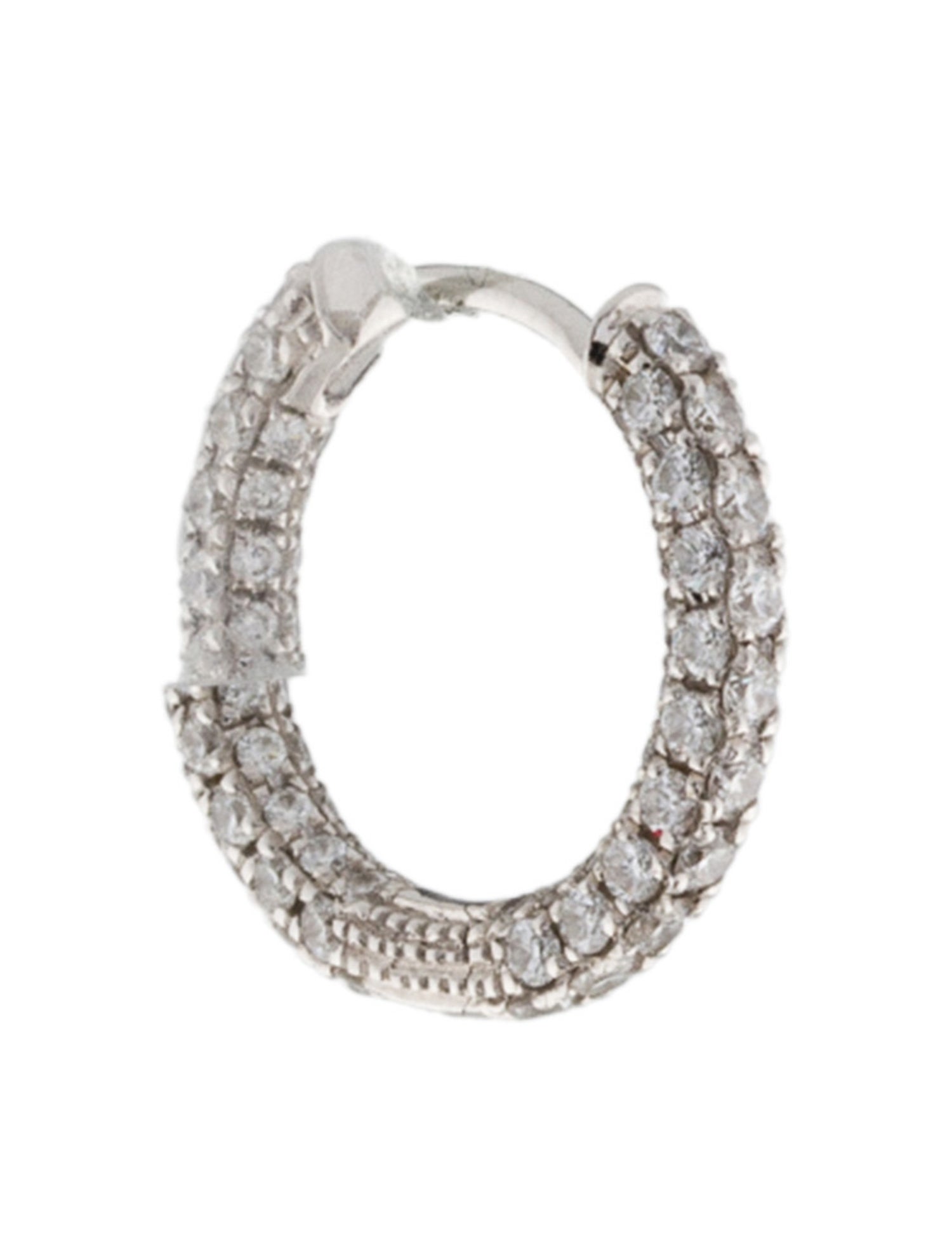 Maria Tash 18K Diamond Five Row Pavé Single Hoop Earring - Rhodium ...