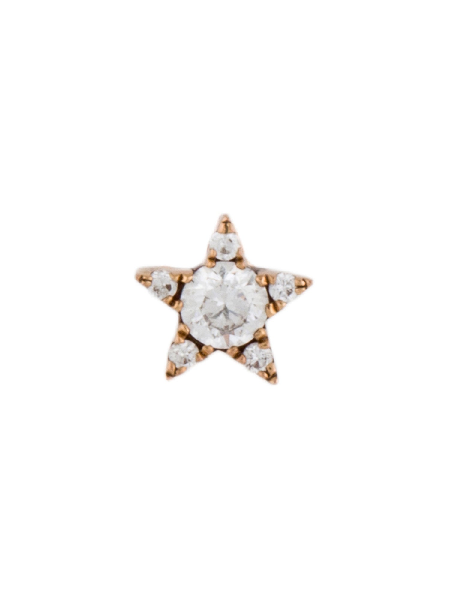 Maria Tash 14K Diamond Star Threaded Stud Earring - 14K Rose Gold Stud ...