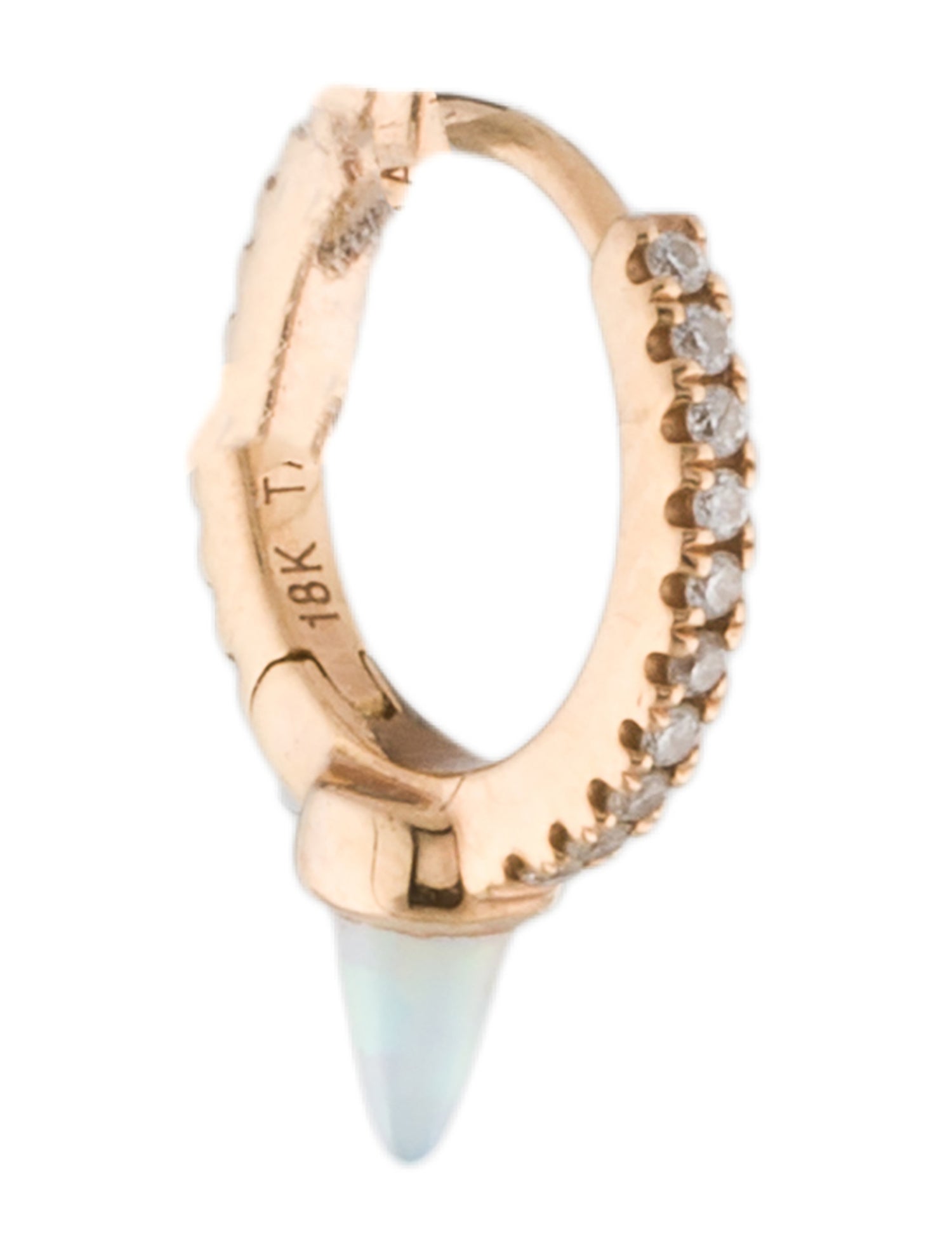 Maria Tash 18K Opal & Diamond Spike Eternity Single Hoop Earrings - 18K ...