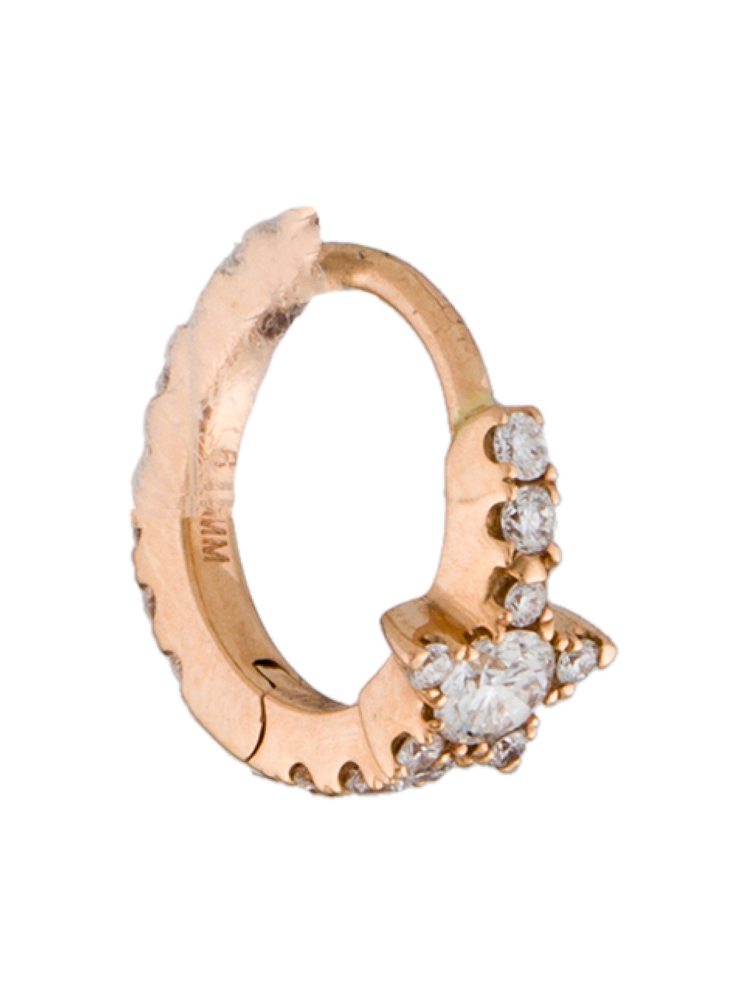 Maria Tash 18K Diamond Star Eternity Hoop Earring - 18K Rose Gold Hoop ...