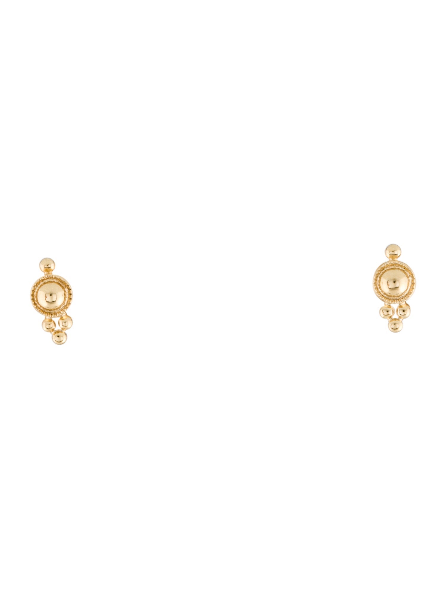 Maria Tash 14K Four Ball Trinity Stud Earring - 14K Yellow Gold Stud ...