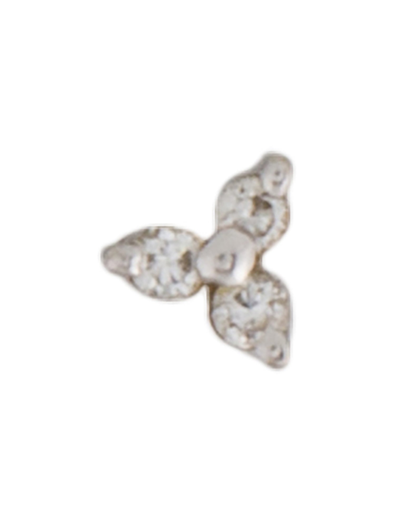 Maria Tash Diamond Trinity Threaded Stud Earring - Rhodium-Plated 18K White Gold Stud, Earrings ...