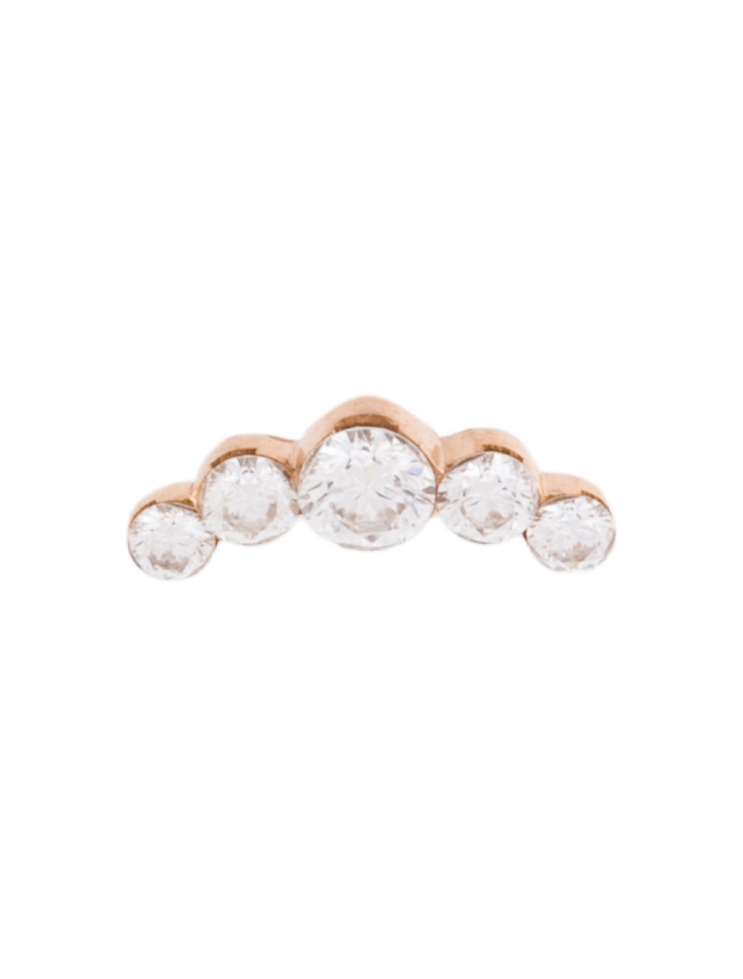 Maria Tash Diamond Invisible Set Open Curve Threaded Stud - 14K Rose ...