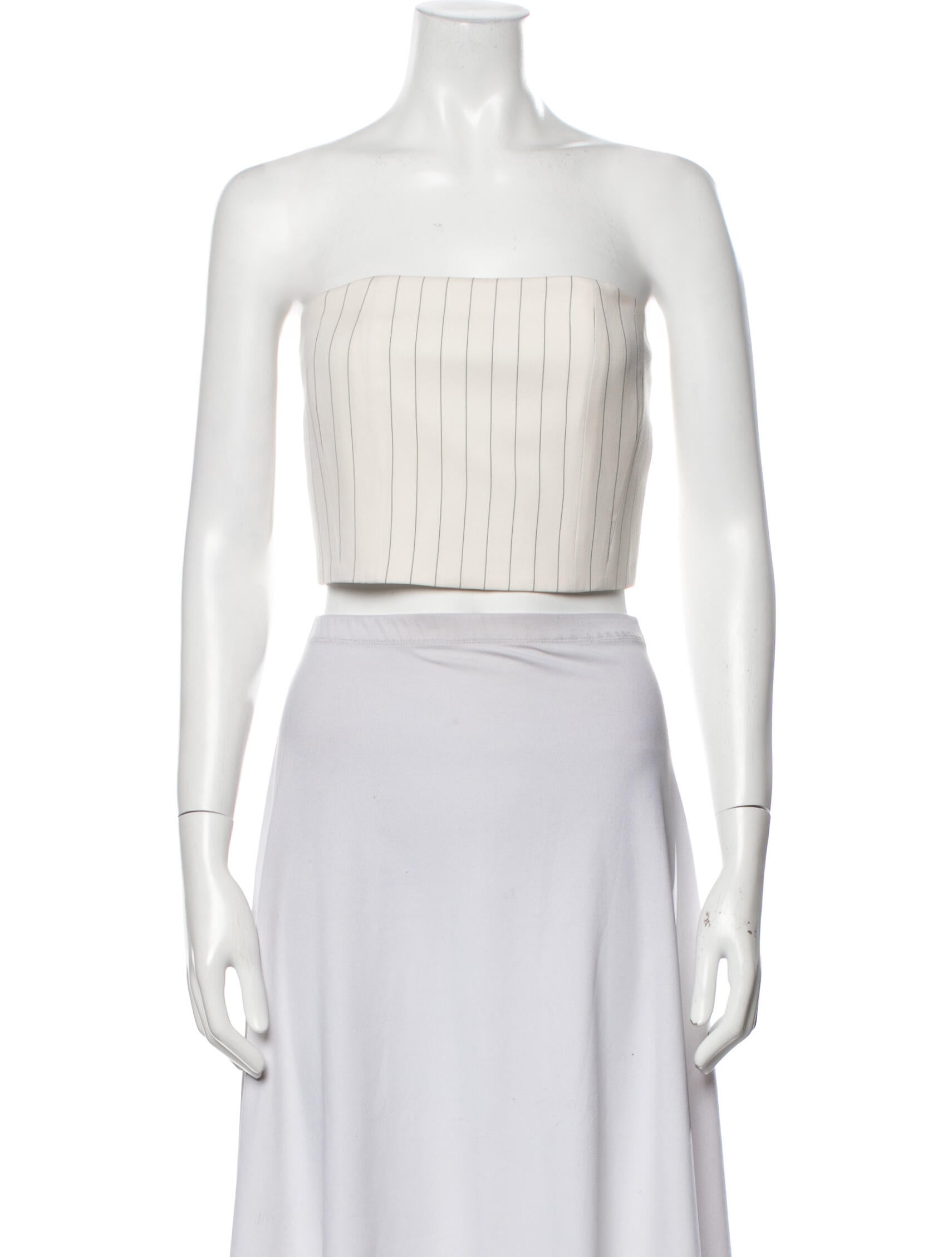 Mugler Virgin Wool Striped Crop Top w/ Tags - White Tops, Clothing ...
