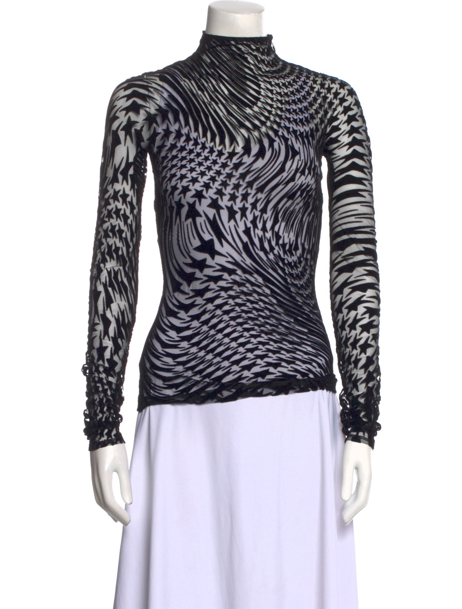 Isabel Marant Animal Print Turtleneck Top - Black Tops, Clothing ...