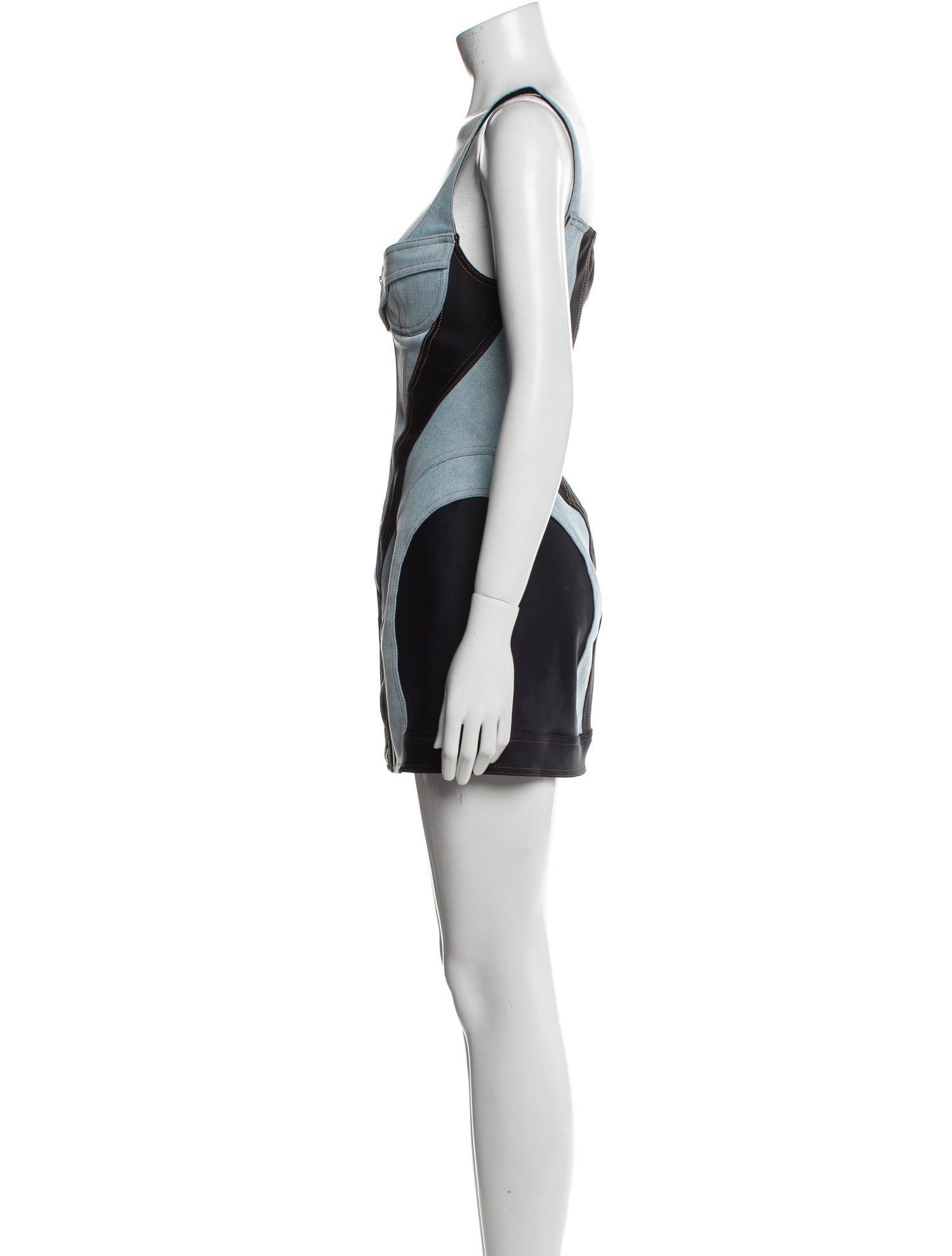Mugler Colorblock Pattern Mini Dress - Black Dresses, Clothing ...