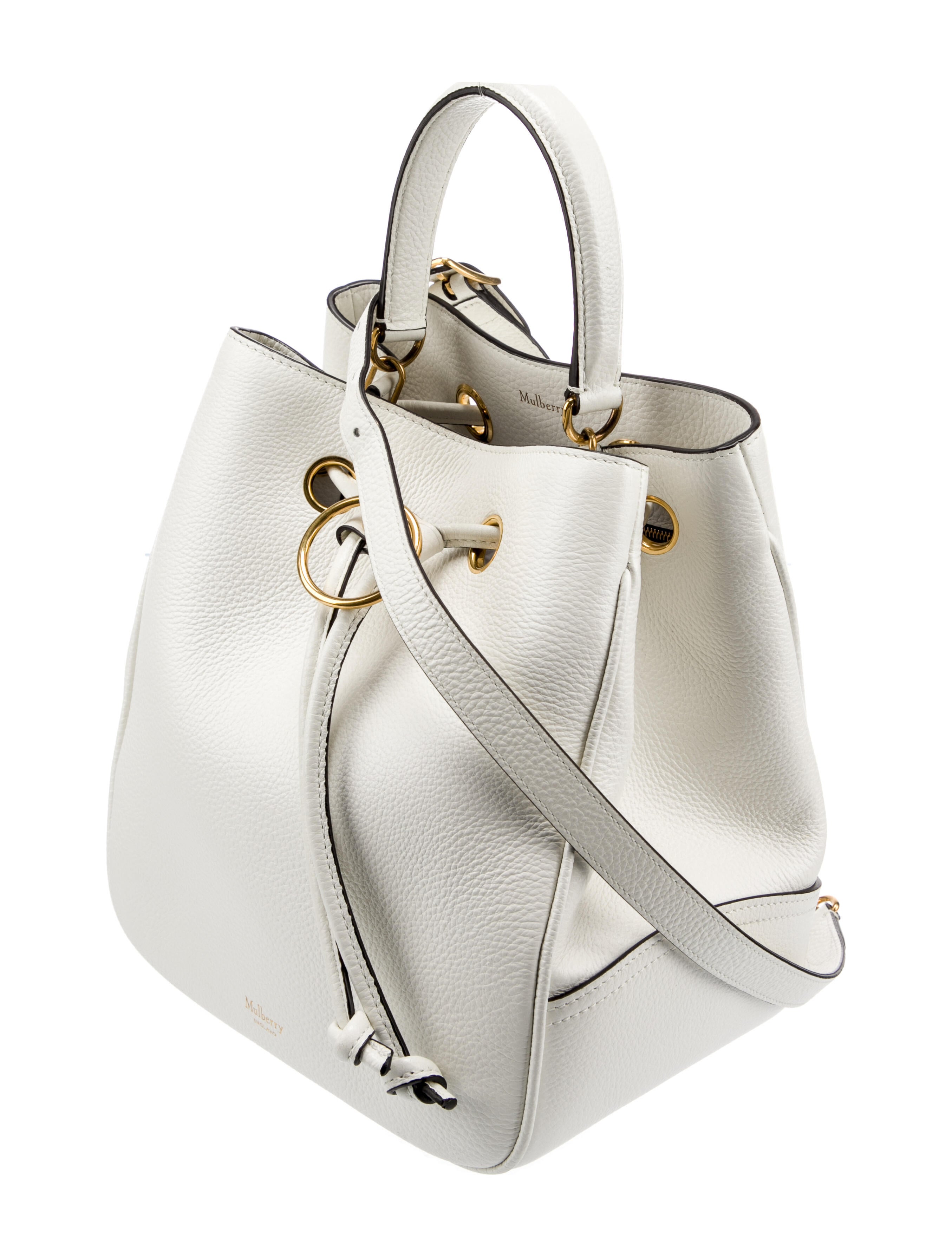 Mulberry Leather Bucket Bag - White Bucket Bags, Handbags - MUL37096 ...