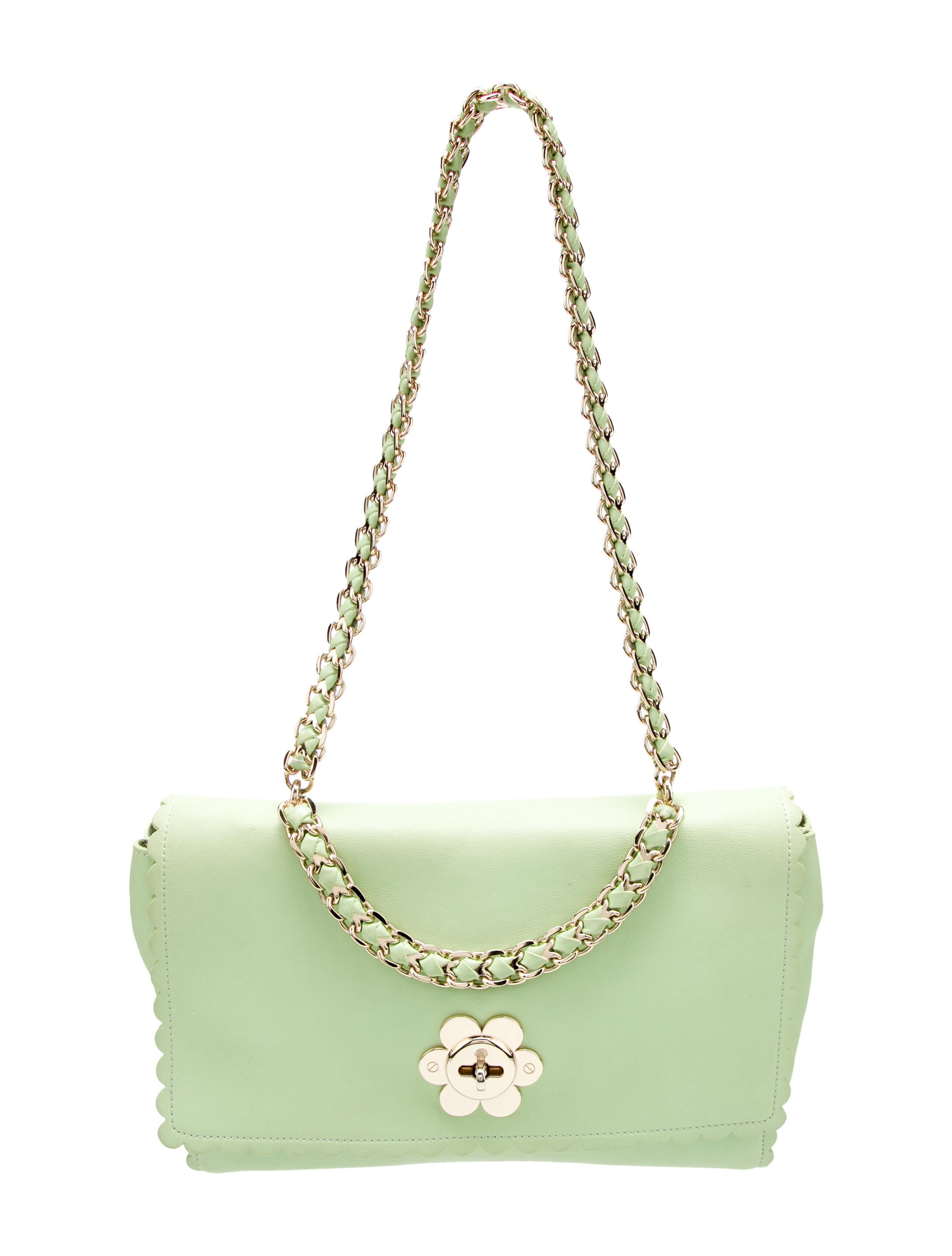 Mulberry Chain-Link Leather Shoulder Bag - Green Shoulder Bags ...