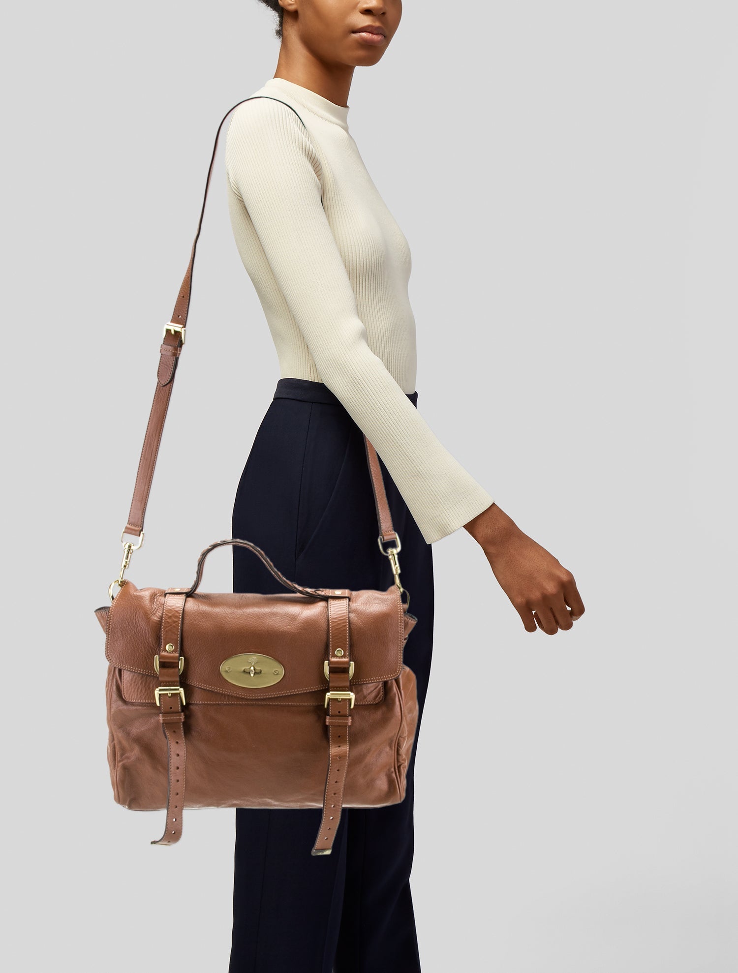 Mulberry Solid Leather Top Handle Bag - Pink Handle Bags, Handbags ...