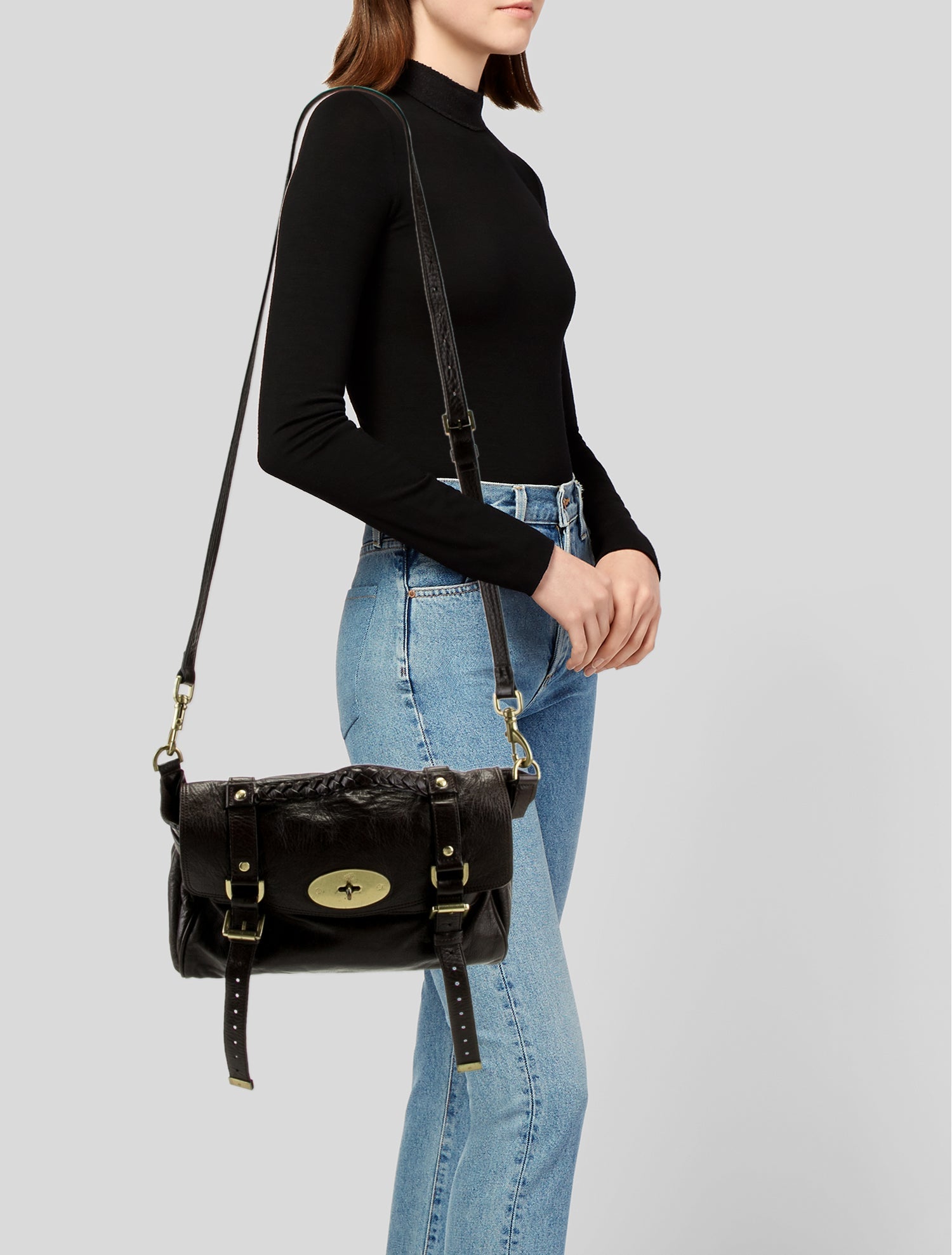 Mulberry Leather Top Handle Bag - Brown Handle Bags, Handbags ...