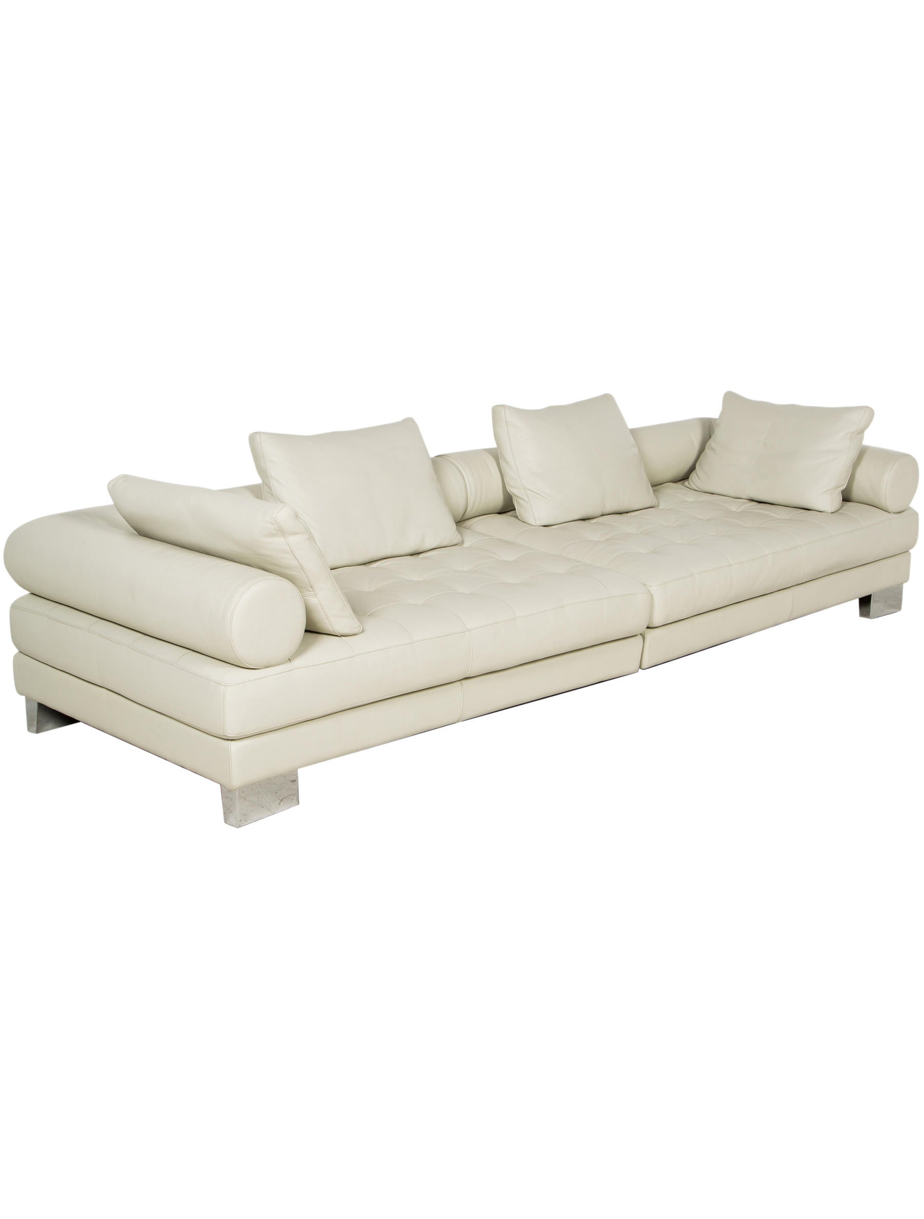 Maurice Villency Leather Sectional Sofa - Neutrals Seating, Furniture ...