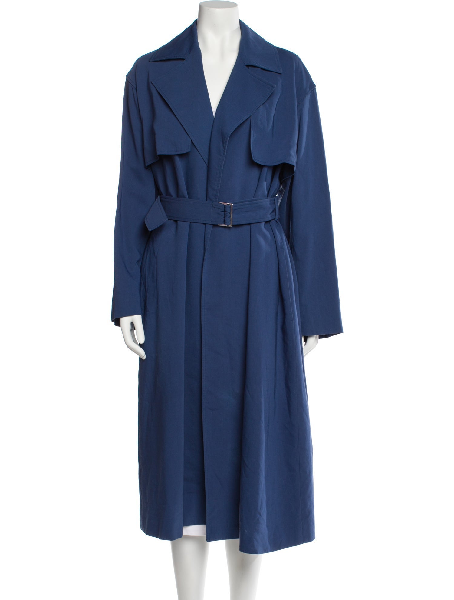 Michelle Waugh Silk Trench Coat - Blue Coats, Clothing - MWAUG20185 ...