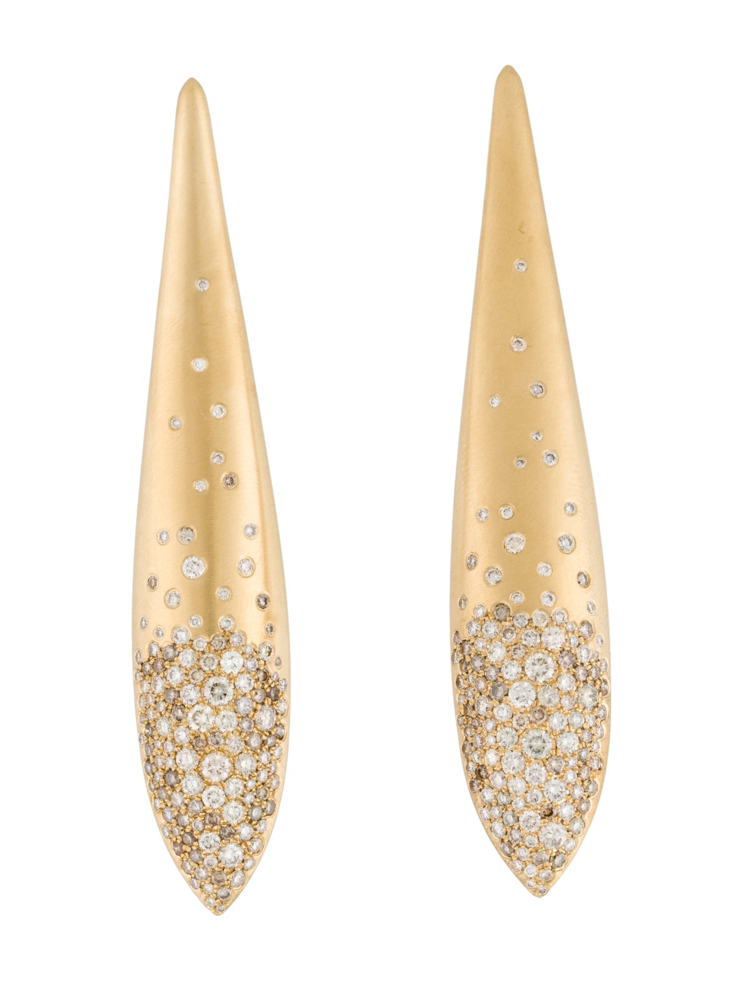 Nada Ghazal 18K Diamond 'Lotus Petal Power' Drop Earrings - 18K Yellow ...