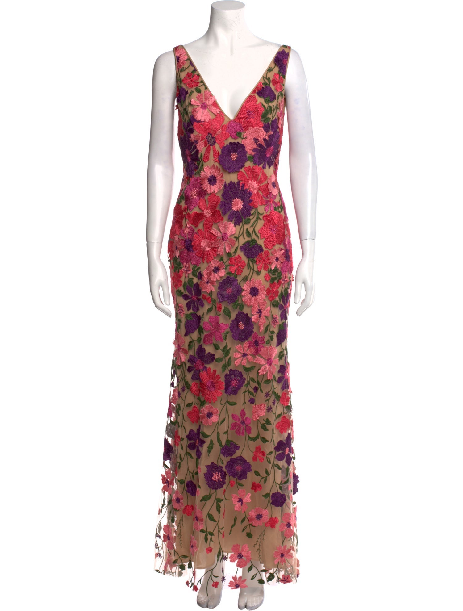 Naeem Khan Floral Print Long Dress - Neutrals Dresses, Clothing ...