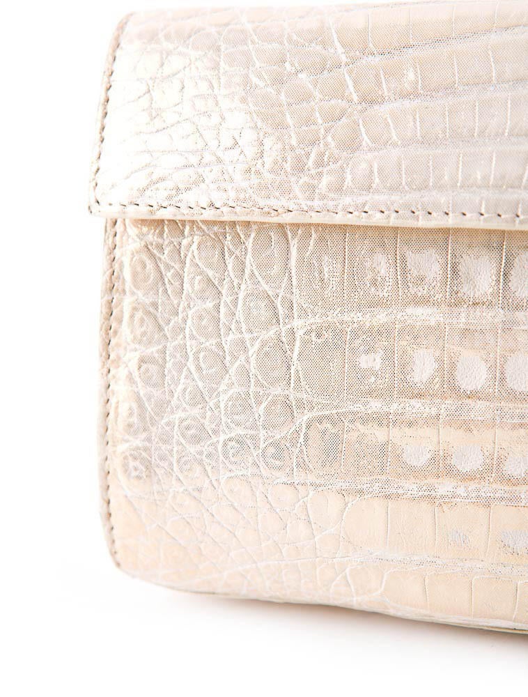 Nancy Gonzalez Crocodile Clutch - Gold Clutches, Handbags - NAN01244 ...