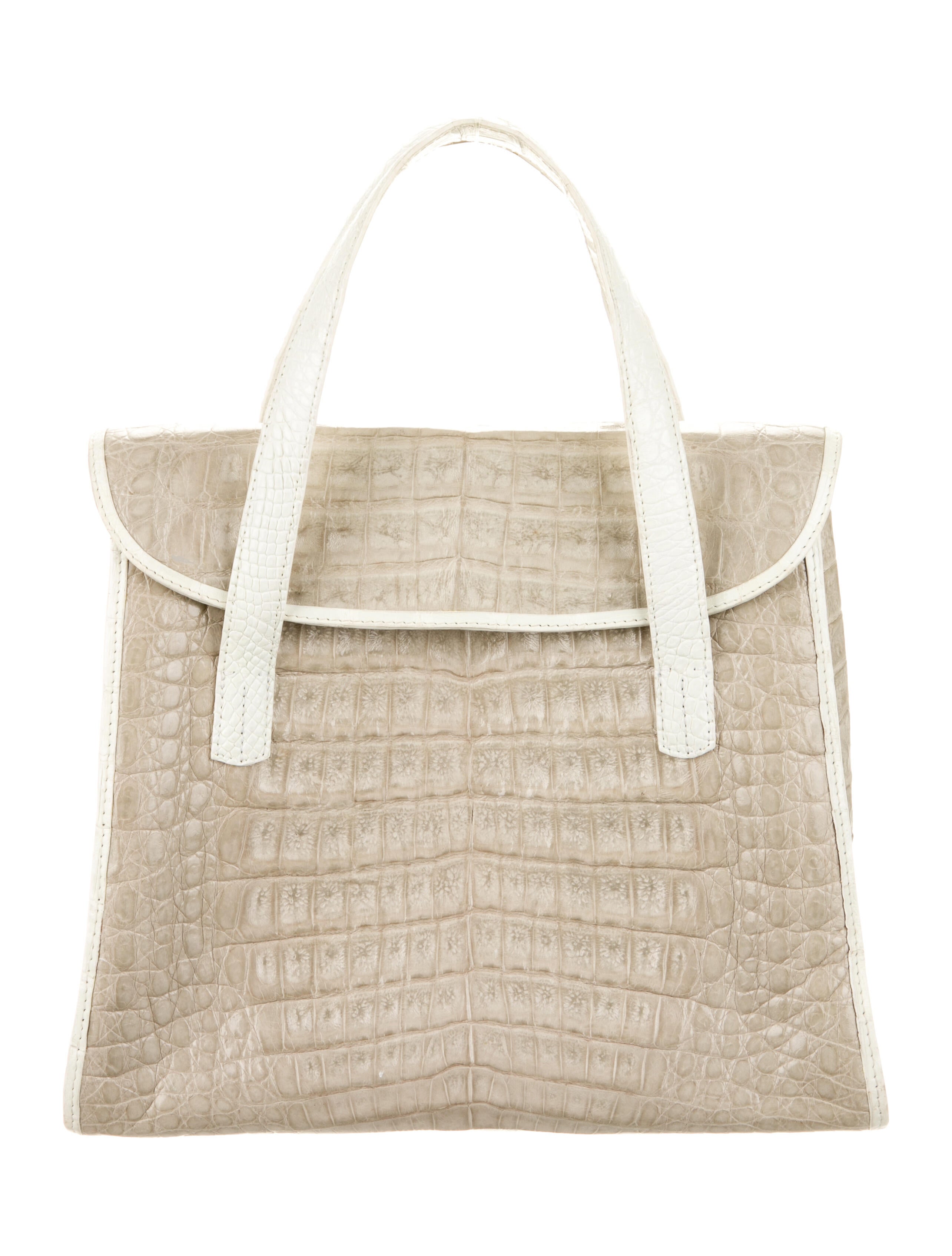Nancy Gonzalez Large Crocodile Basket Tote - Grey Totes, Handbags ...