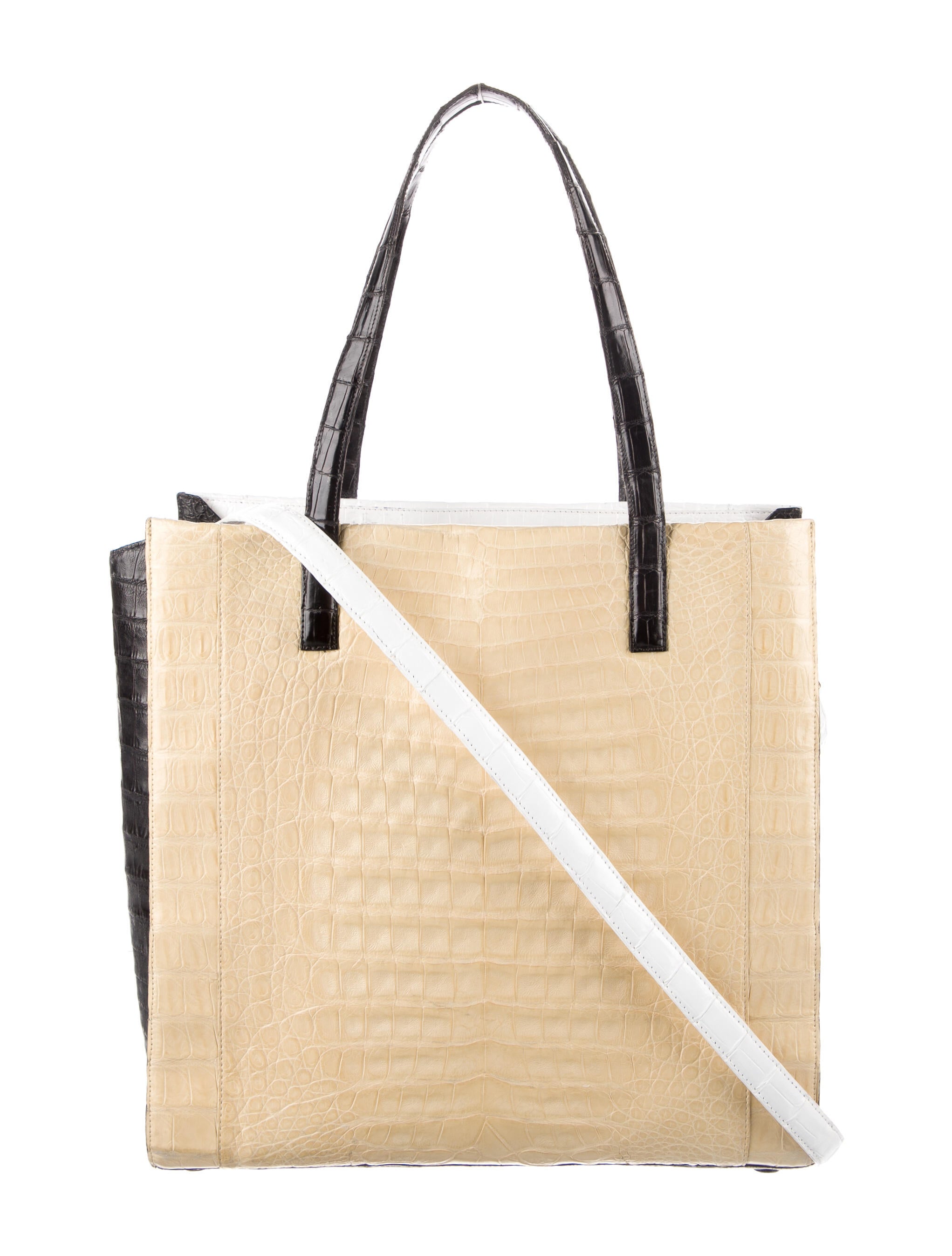 Nancy Gonzalez Large Crocodile Basket Tote - Grey Totes, Handbags ...