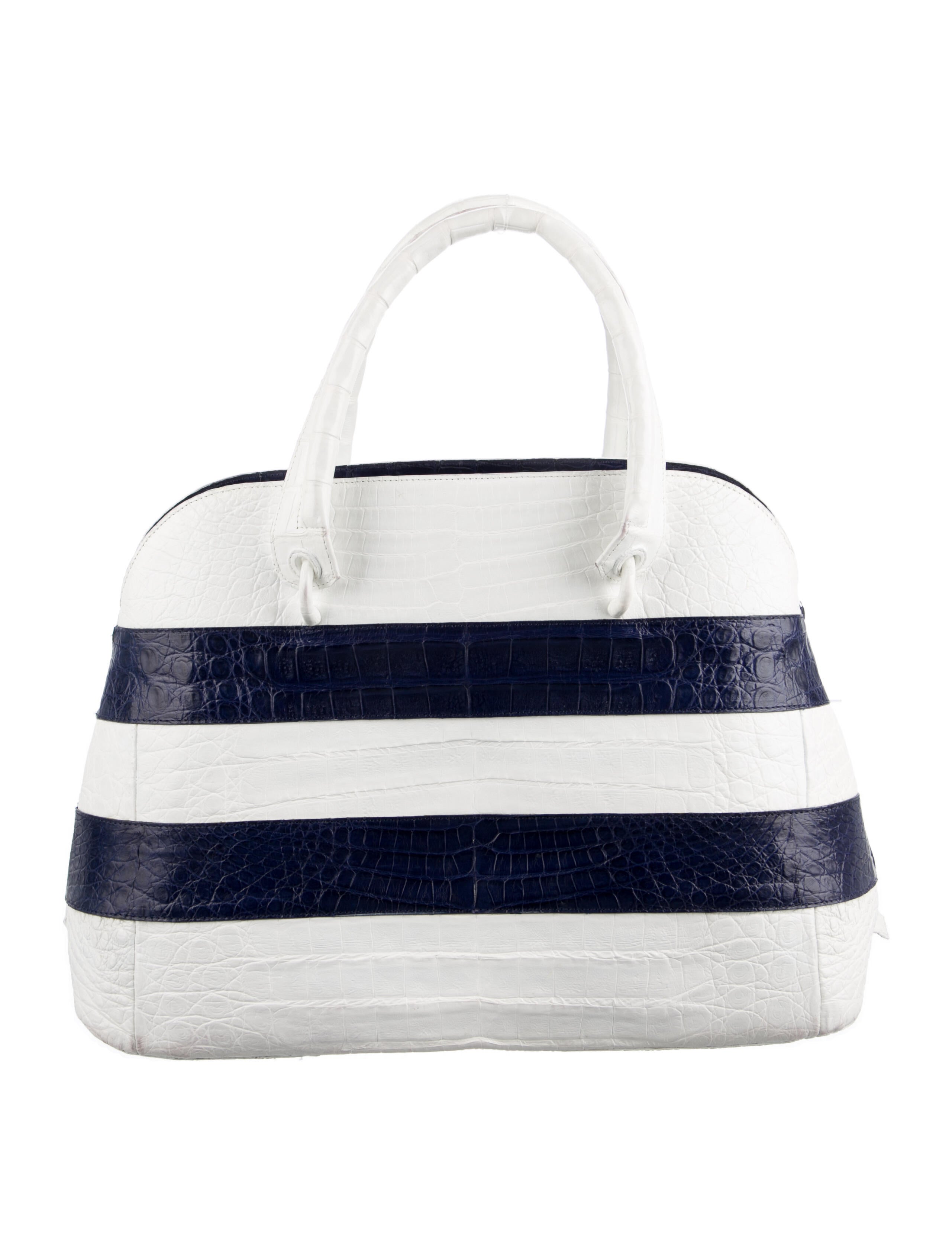 Nancy Gonzalez Crocodile Handle Bag - White Handle Bags, Handbags ...