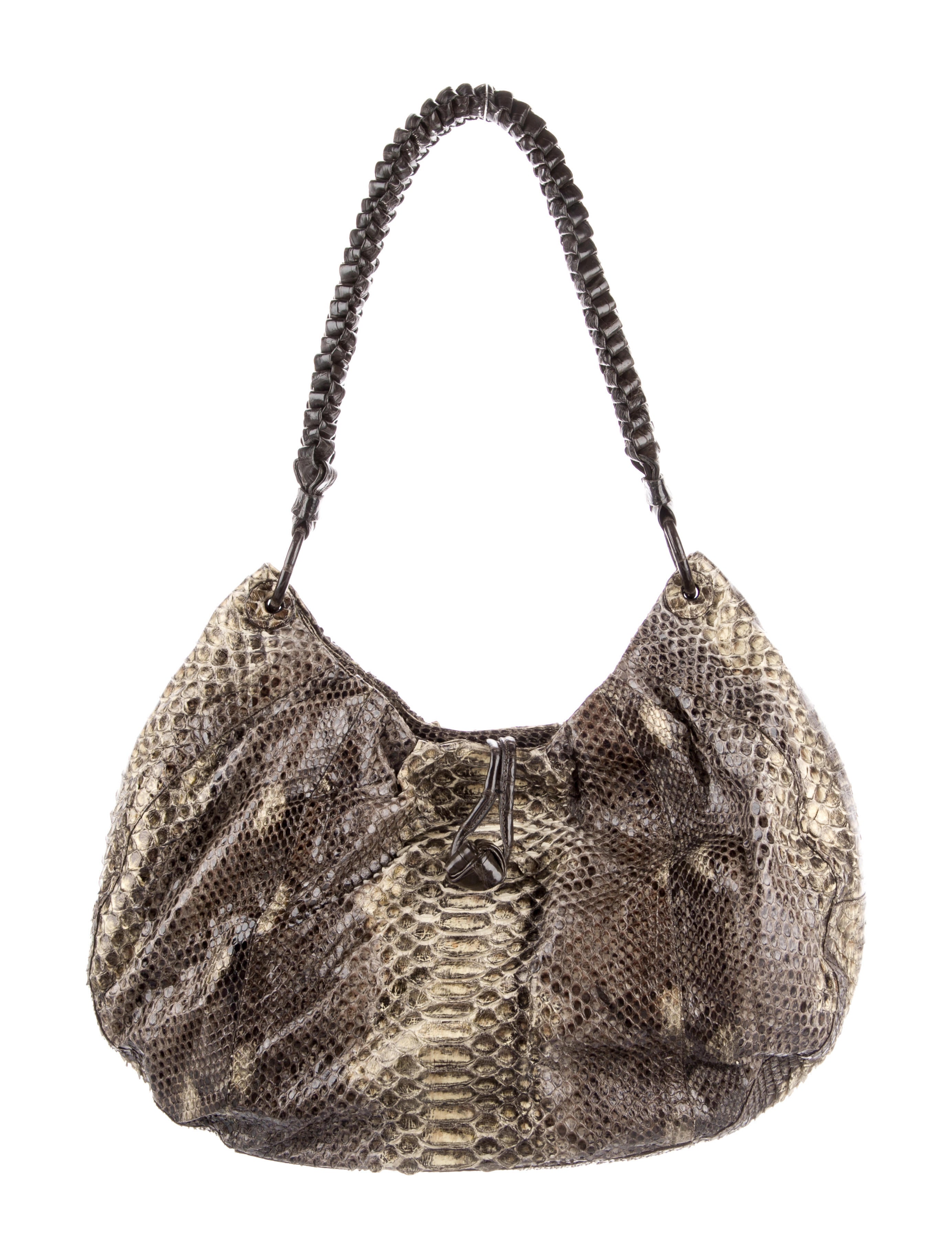 Nancy Gonzalez Crocodile Knotted Hobo - Brown Shoulder Bags, Handbags ...