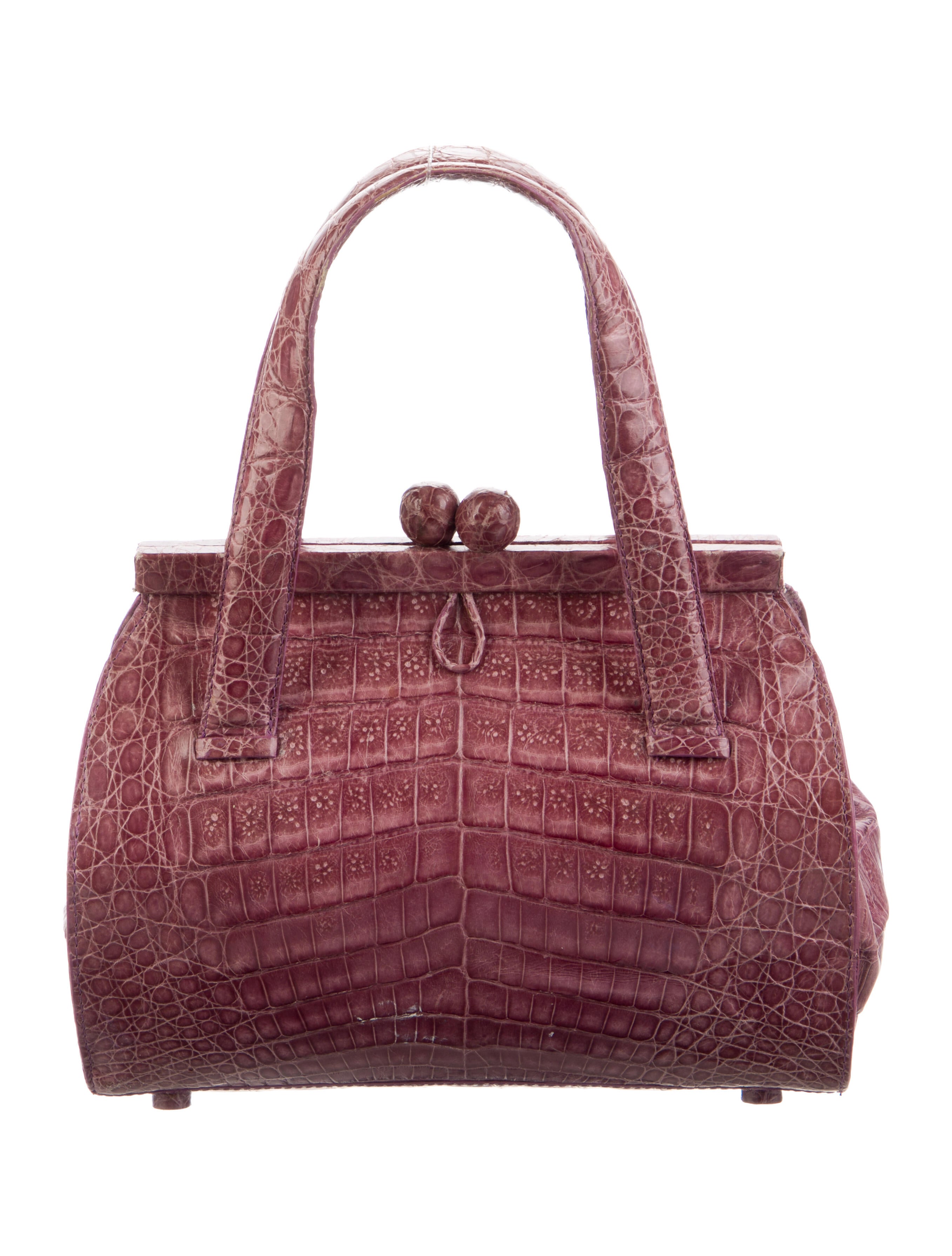 Nancy Gonzalez Crocodile Mini Handle Bag - Pink Handle Bags, Handbags ...