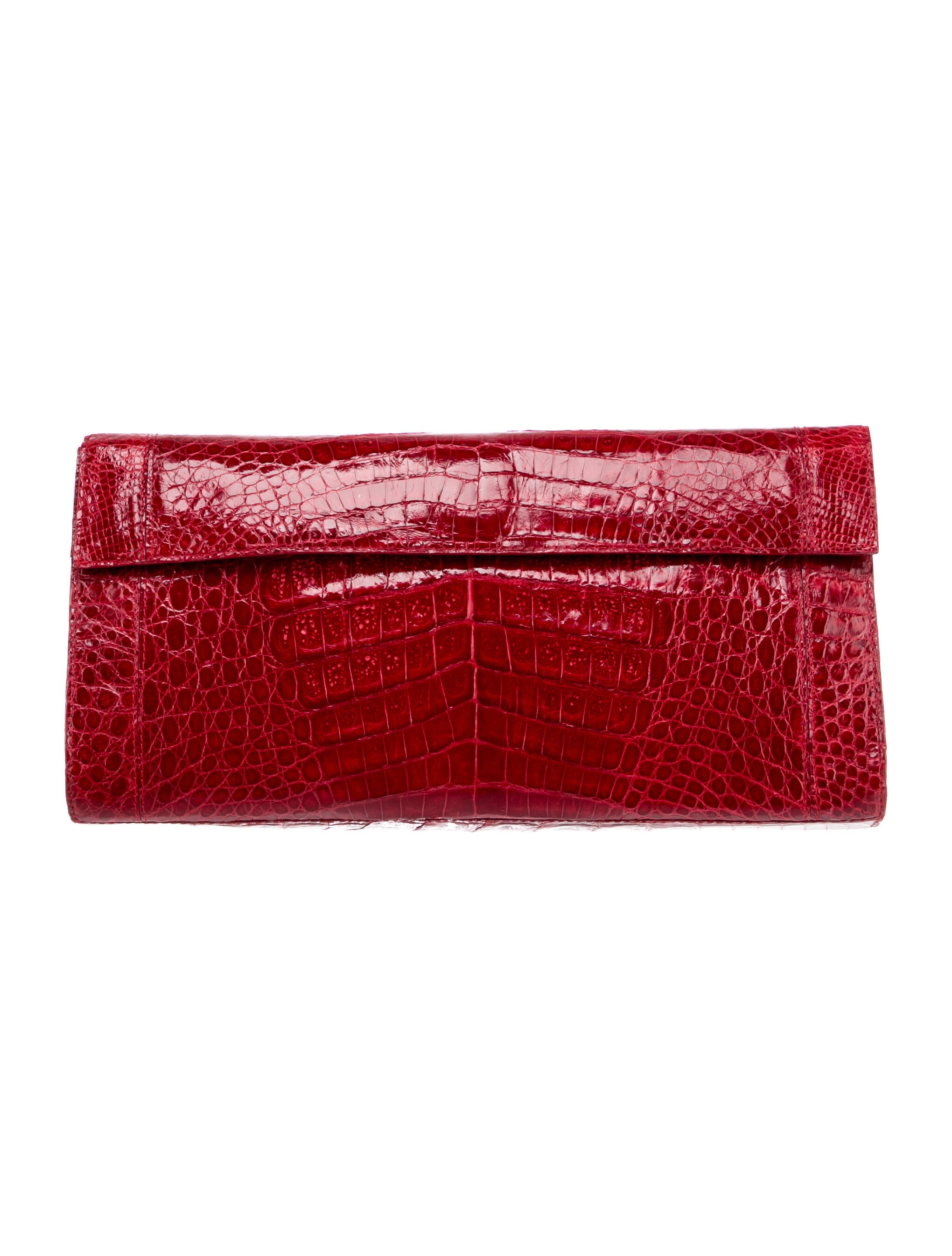 Nancy Gonzalez Crocodile Clutch - Red Clutches, Handbags - NAN39638 ...
