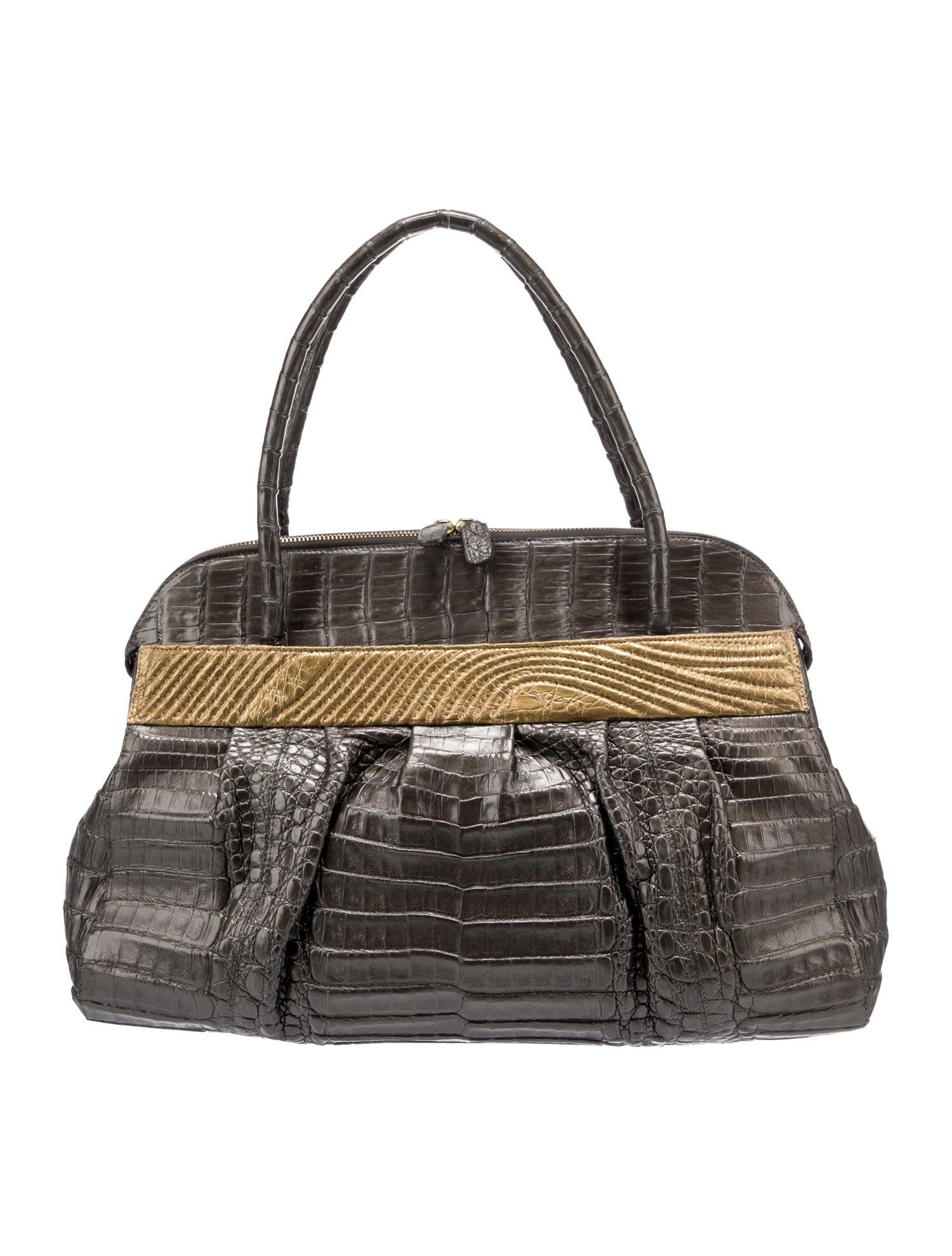 Nancy Gonzalez Embossed Leather Shoulder Bag - Blue Shoulder Bags ...