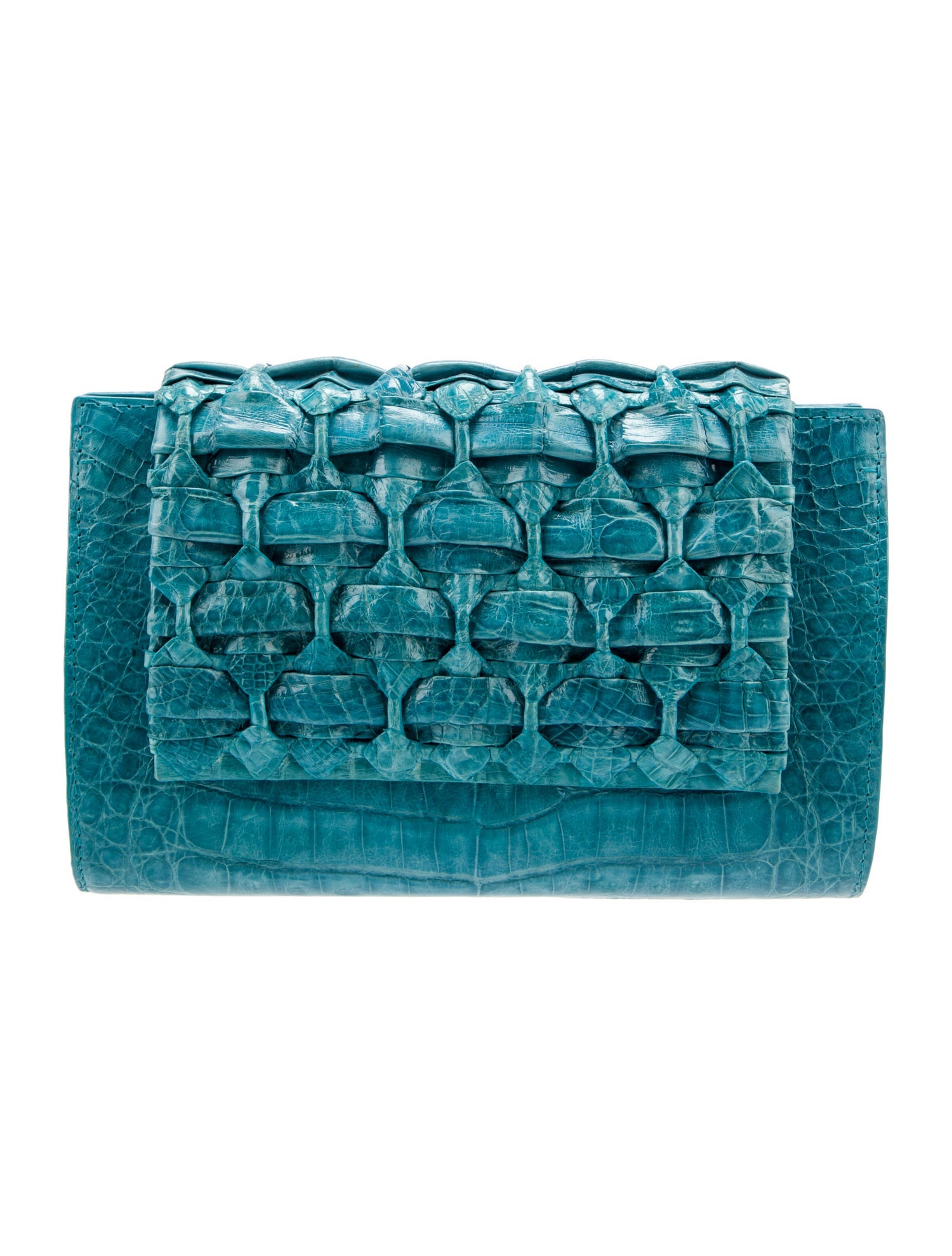 Nancy Gonzalez Embossed Leather Evening Bag - Blue Clutches, Handbags - NAN42472 | The RealReal