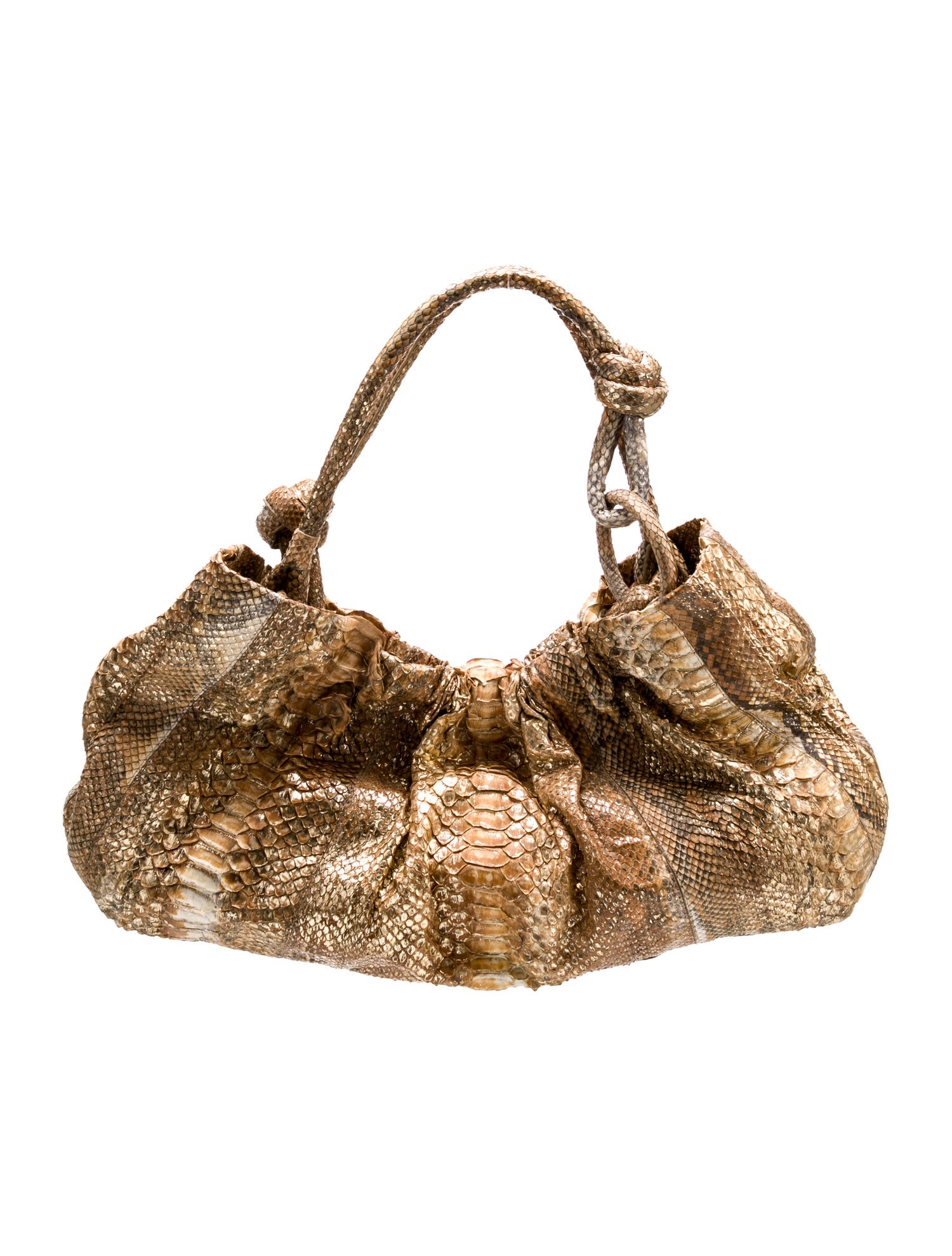 Nancy Gonzalez Python Top Handle Bag - Brown Handle Bags, Handbags - NAN42518 | The RealReal