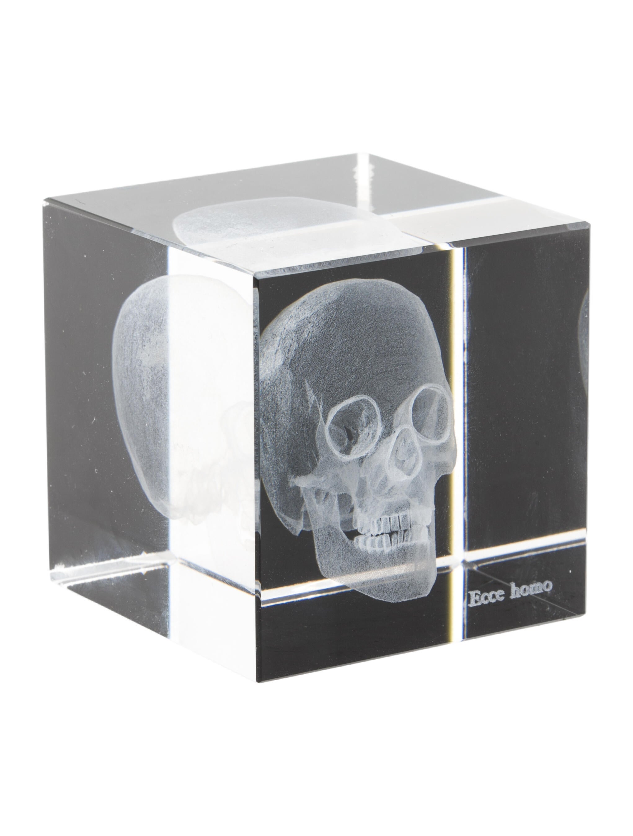 Nicole Sassaman Small Skull Cube Paperweight - Black Decorative Accents ...