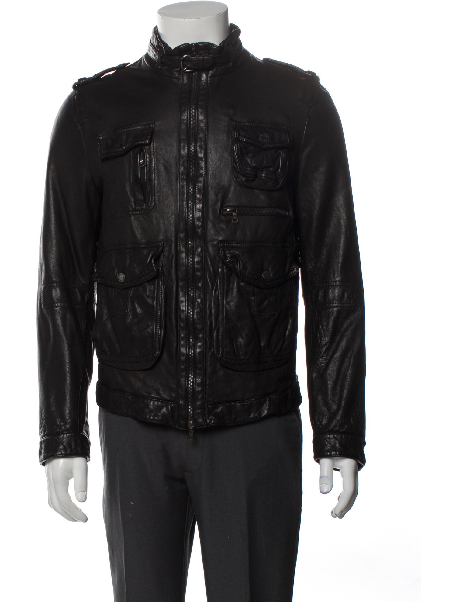 Neil Barrett Leather Utility Jacket - Black Outerwear, Clothing ...