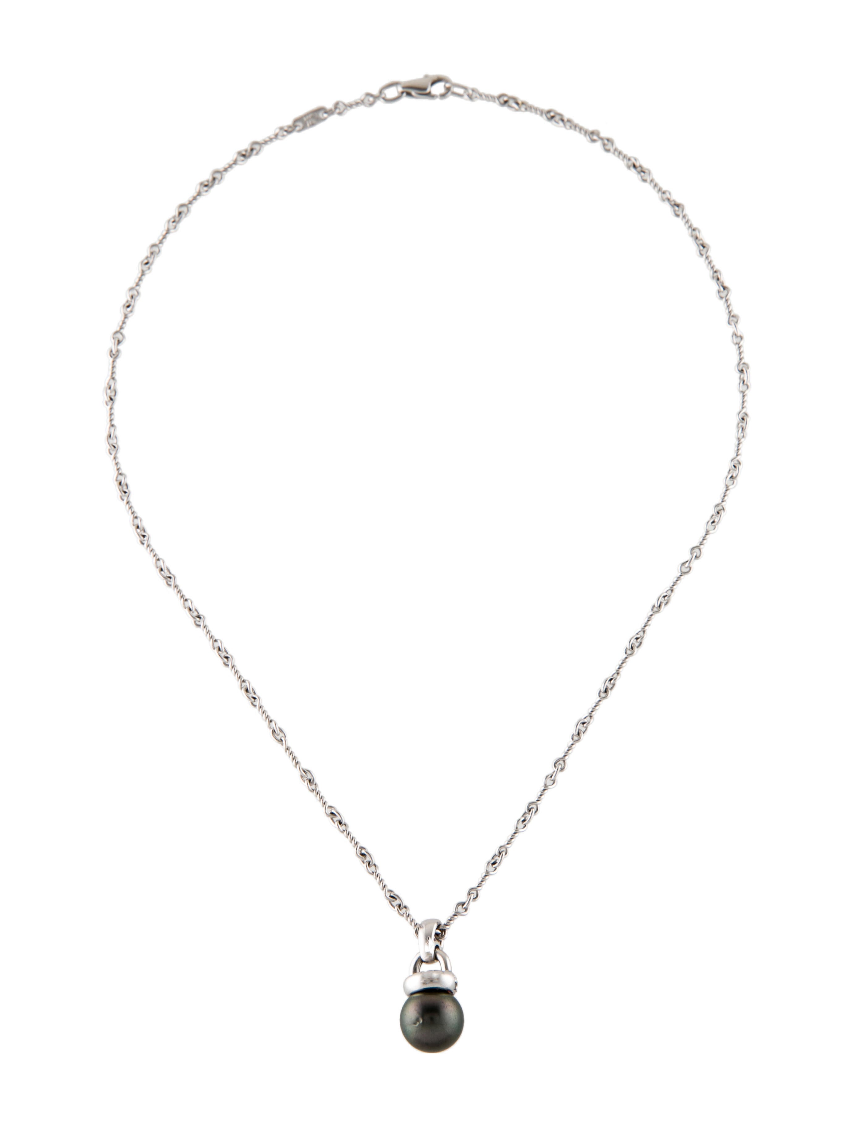 Christian Dior Mise en Dior Faux Pearl Pendant Necklace - Palladium ...