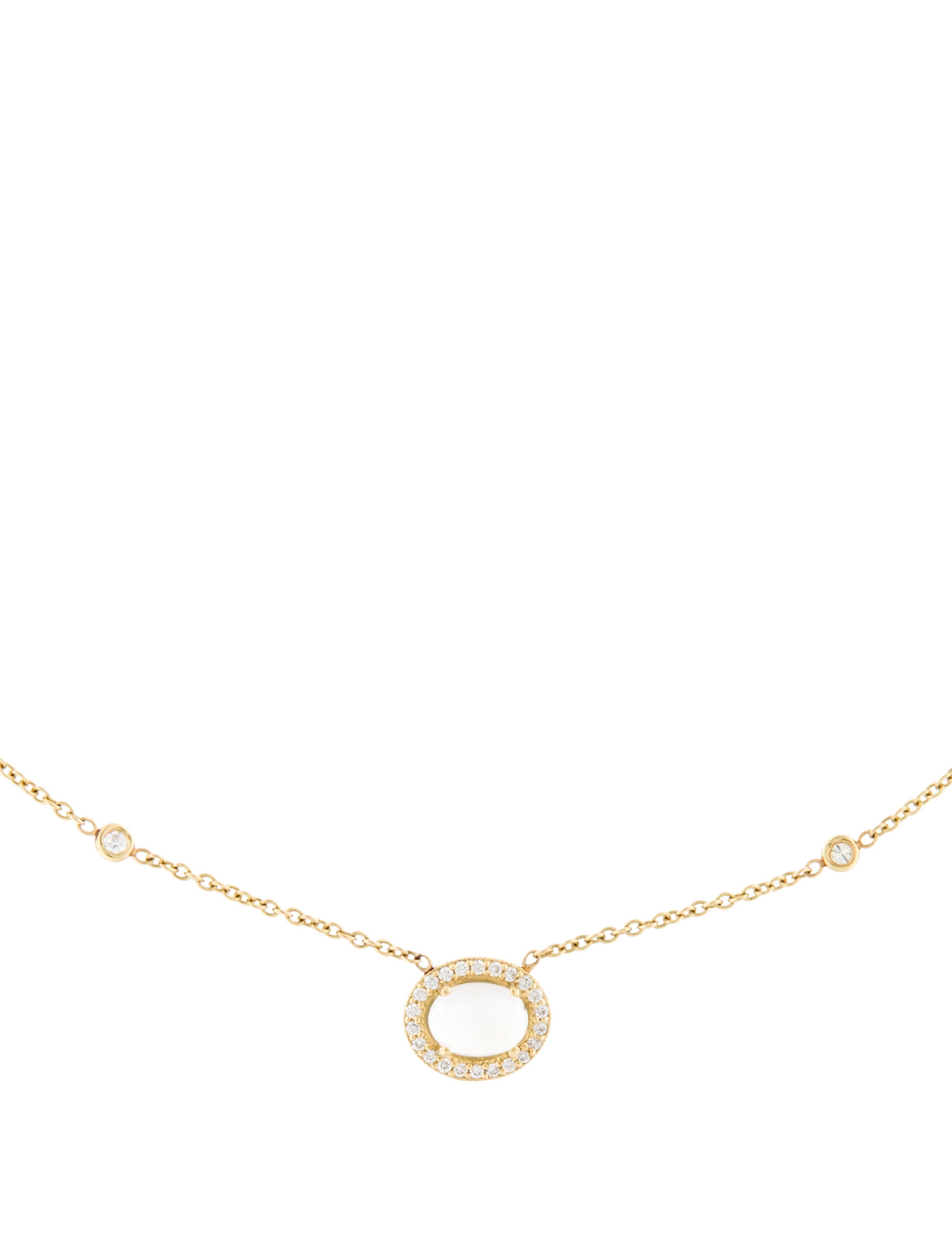 Penny Preville 18K Moonstone & Diamond Pendant Necklace - 18K White ...
