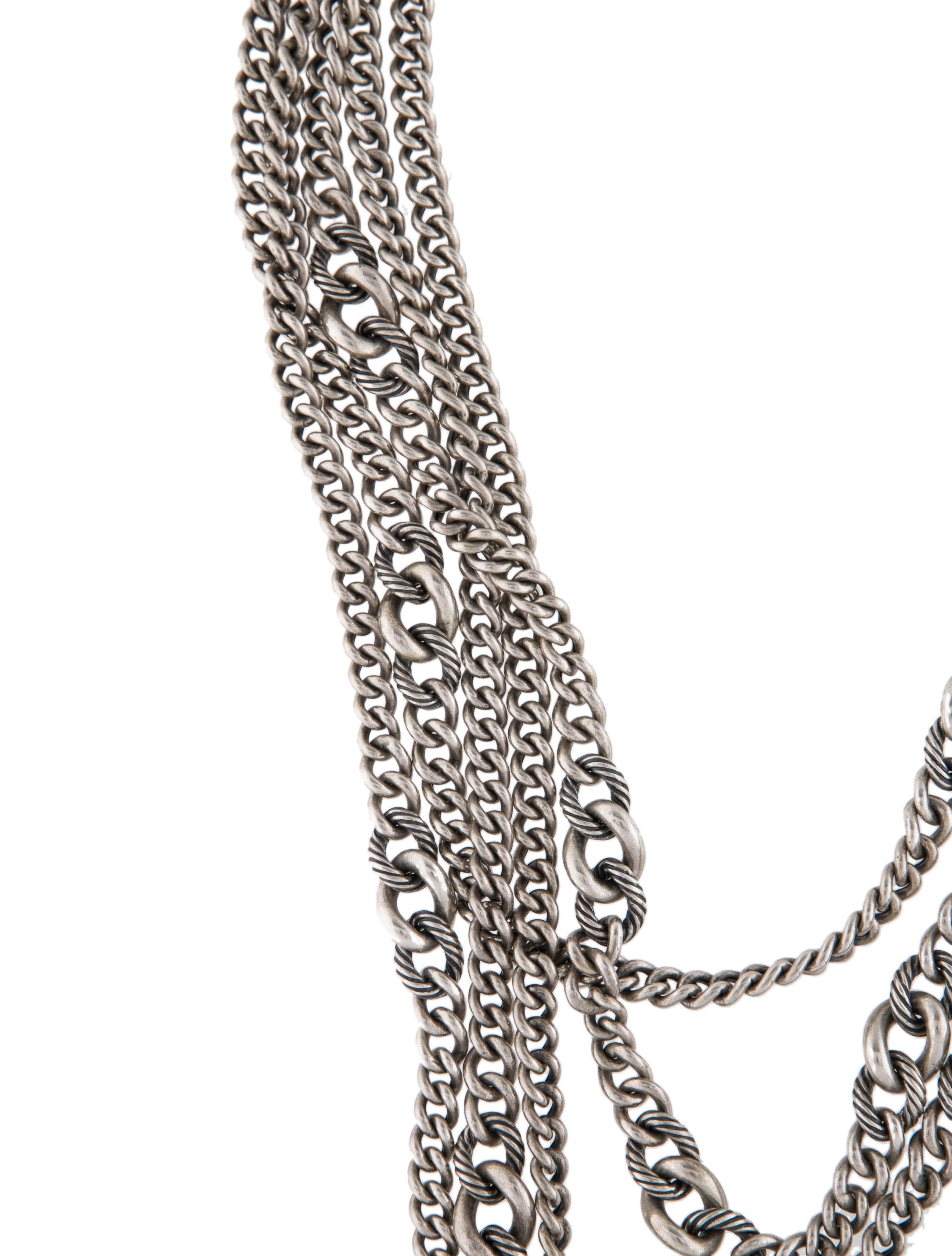 David Yurman Belmont Drape 5-Row Curb Chain Necklace - Sterling Silver ...