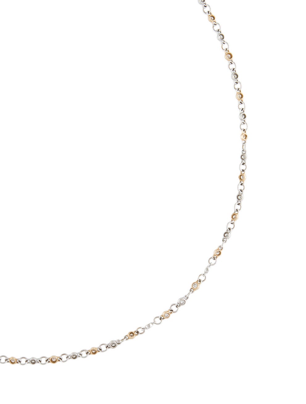 Necklace Siera 18K Two-Tone Diamond Chain Necklace - 18K Yellow Gold ...