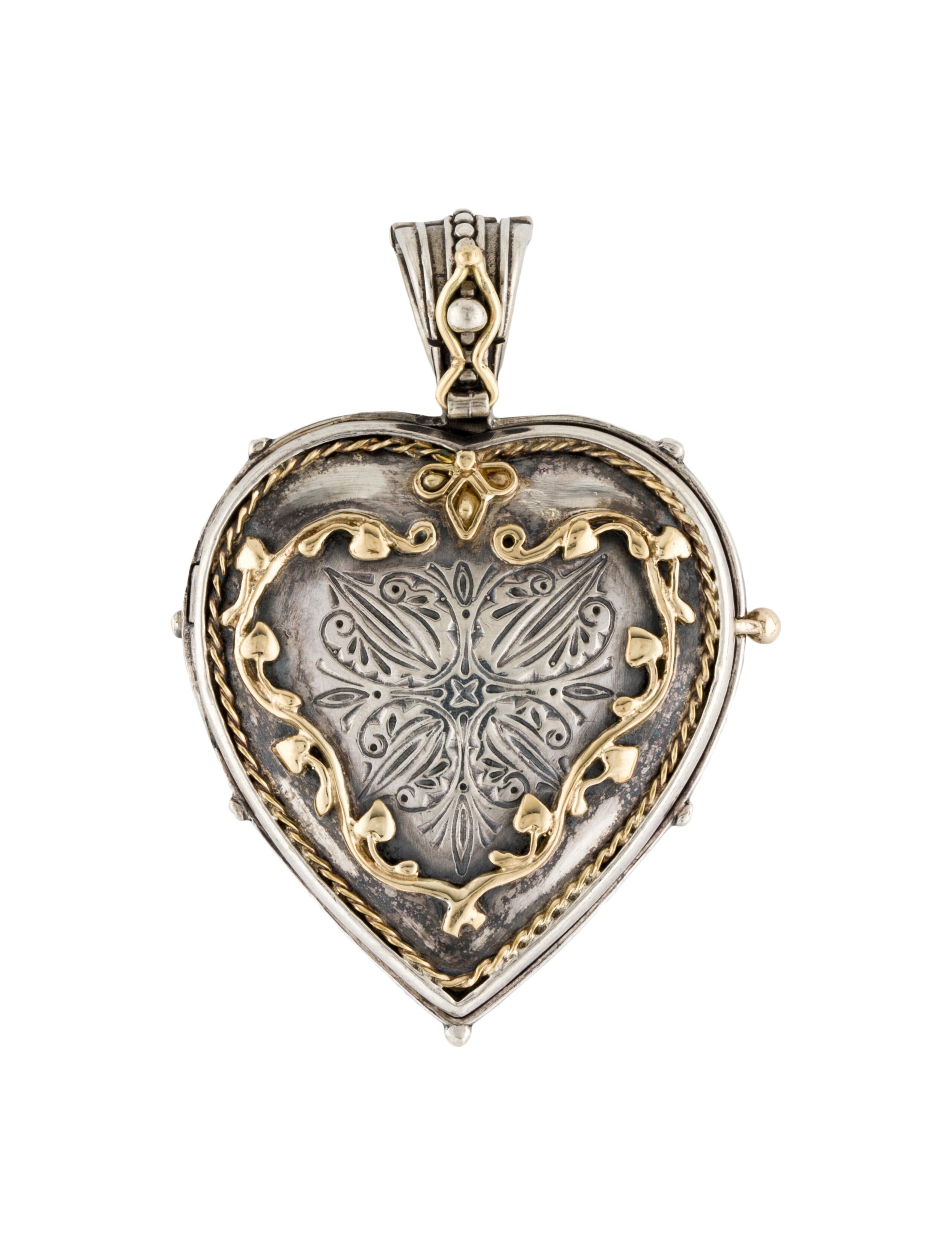 Tiffany & Co. Large Ziegfeld Heart & Daisy Locket Pendant - Sterling ...