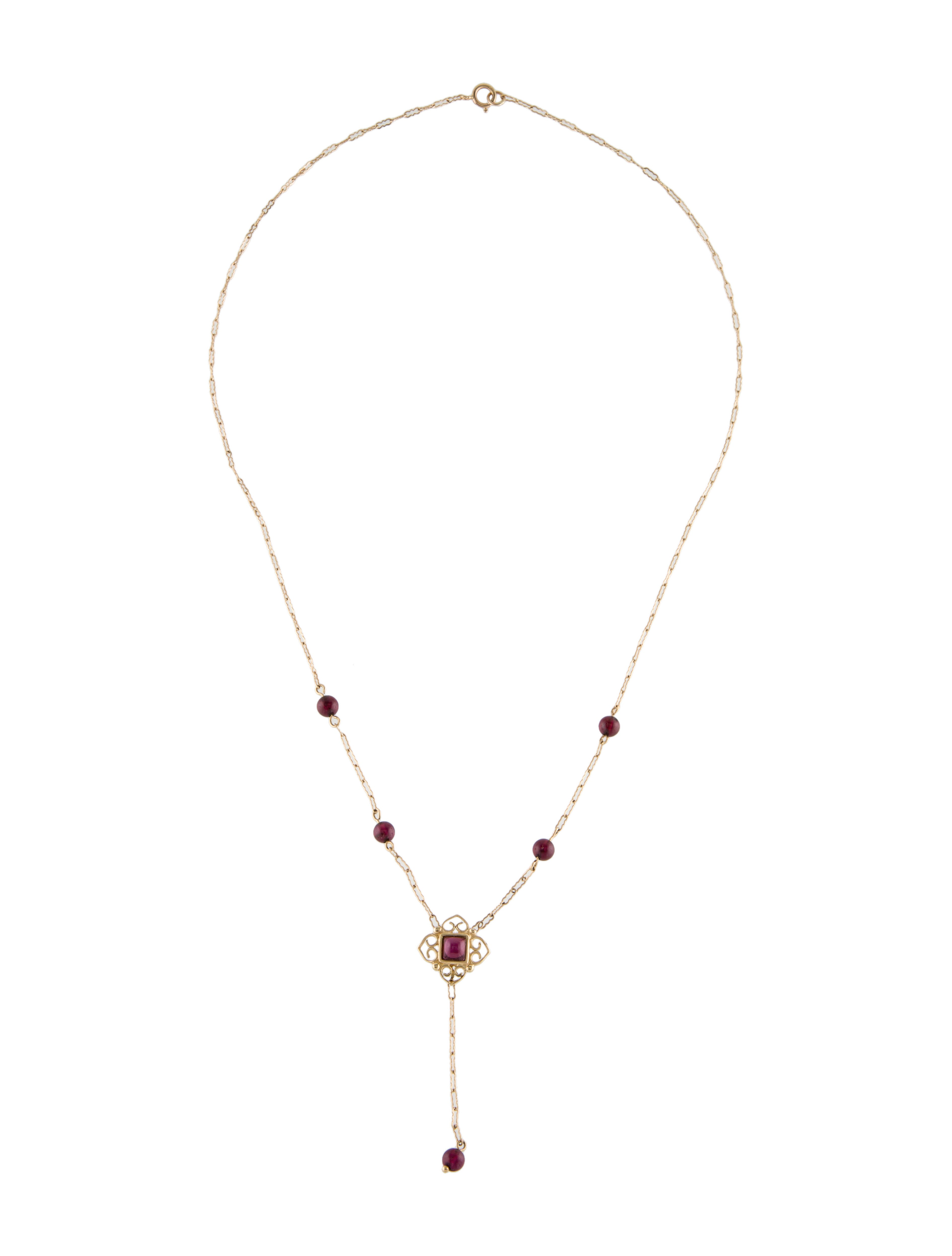 Necklace Peter Brams 14K Garnet Necklace - Lavalier, Necklaces ...