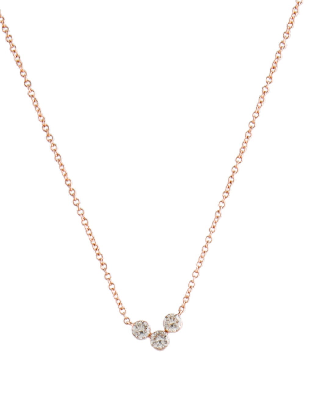 Necklace 14K Diamond Necklace - 14K Rose Gold Station, Necklaces ...