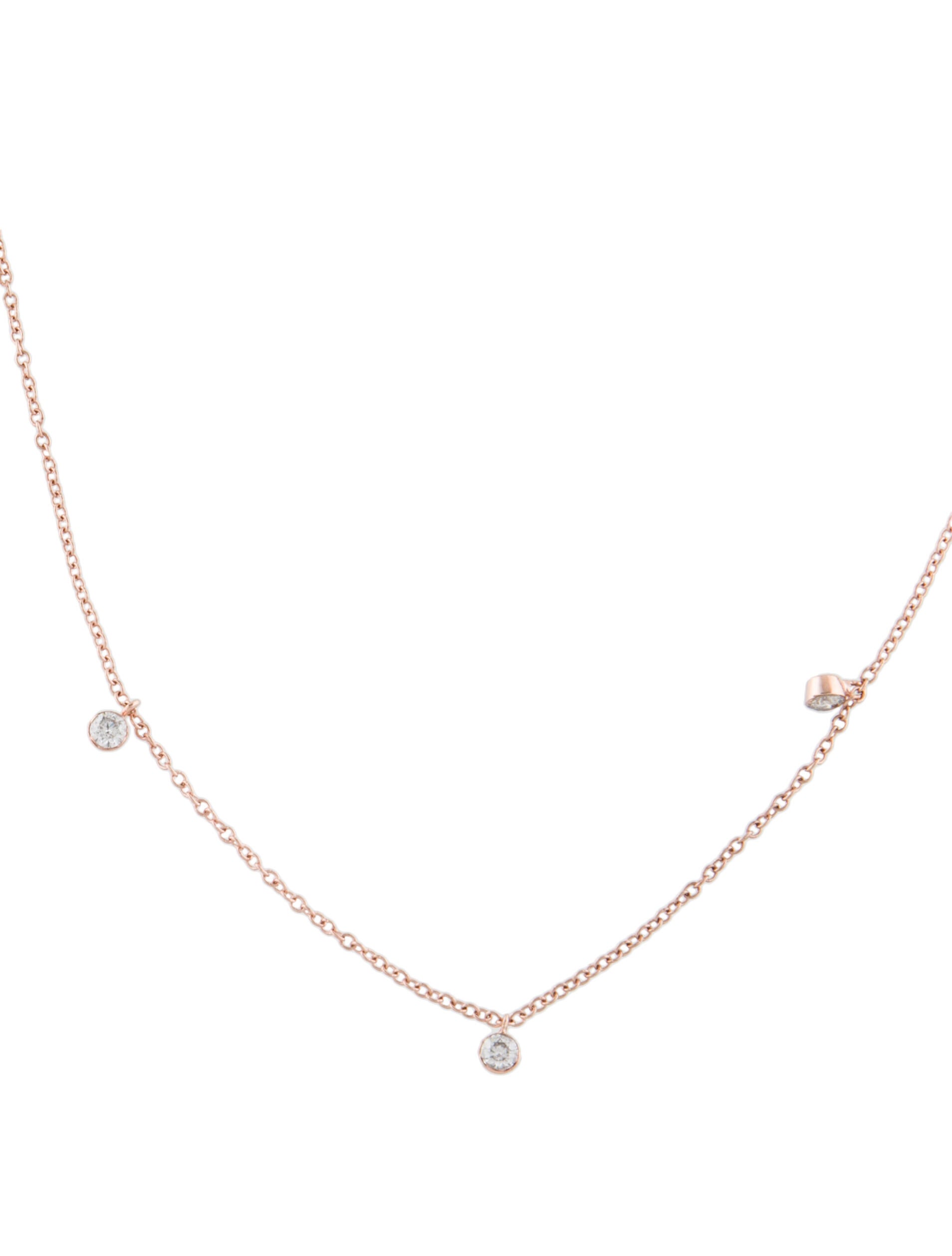 Zoë Chicco 14K Diamond Floating Station Necklace - 14K Yellow Gold ...