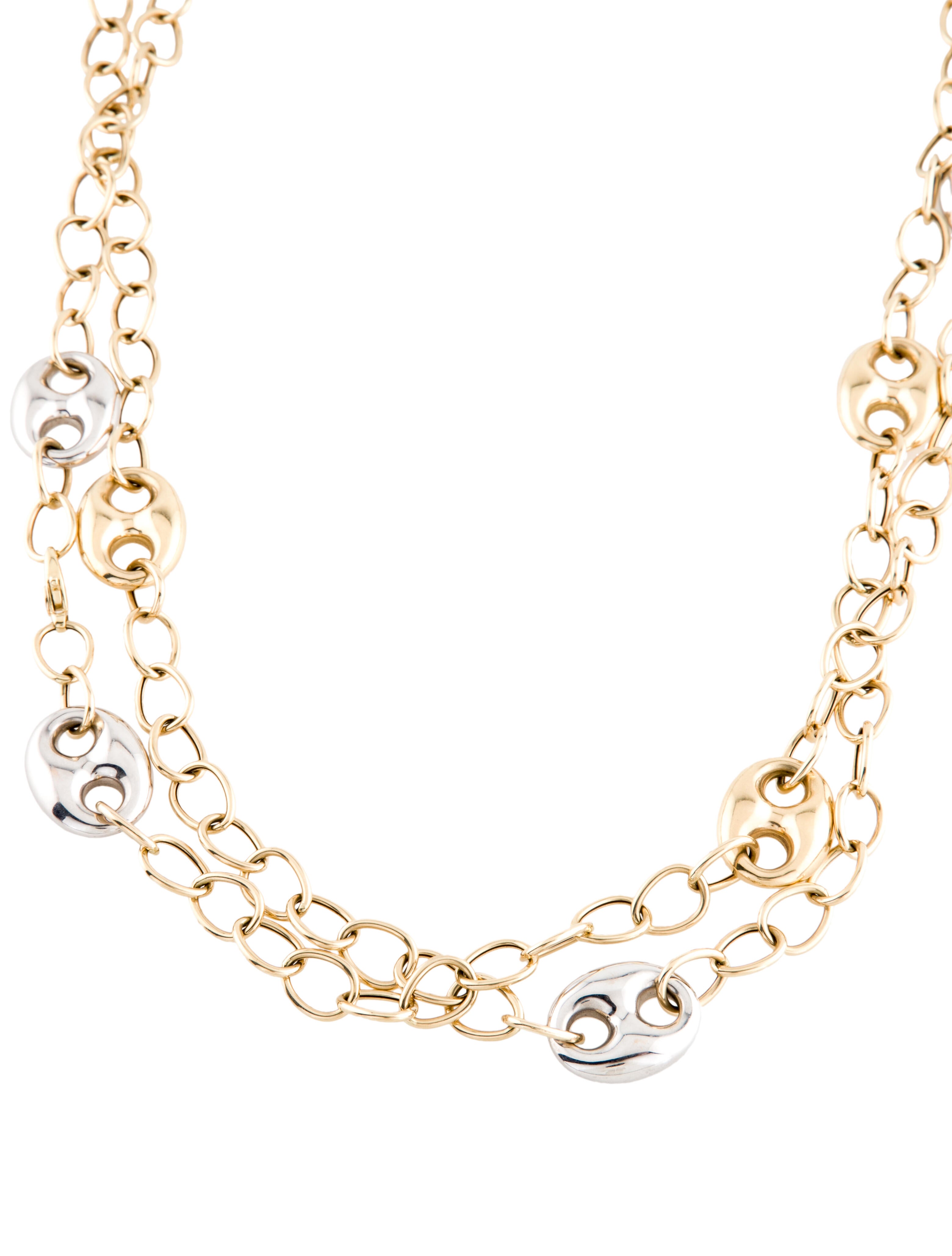 Necklace 14K Two-Tone Wide Rope Chain Necklace - 14K Yellow Gold Chain ...