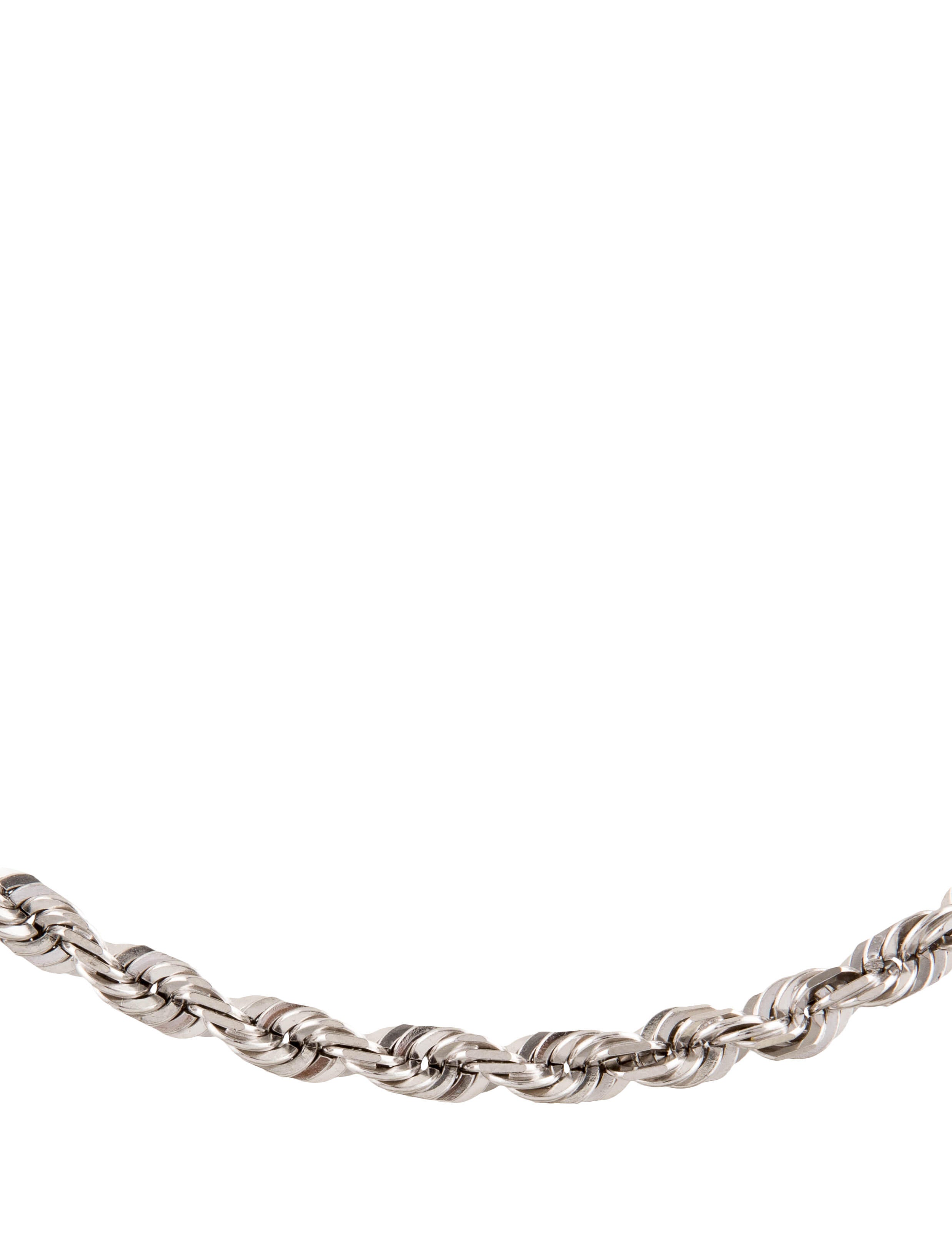 Necklace 14K Rope Chain Necklace - Rhodium-Plated 14K White Gold Chain ...
