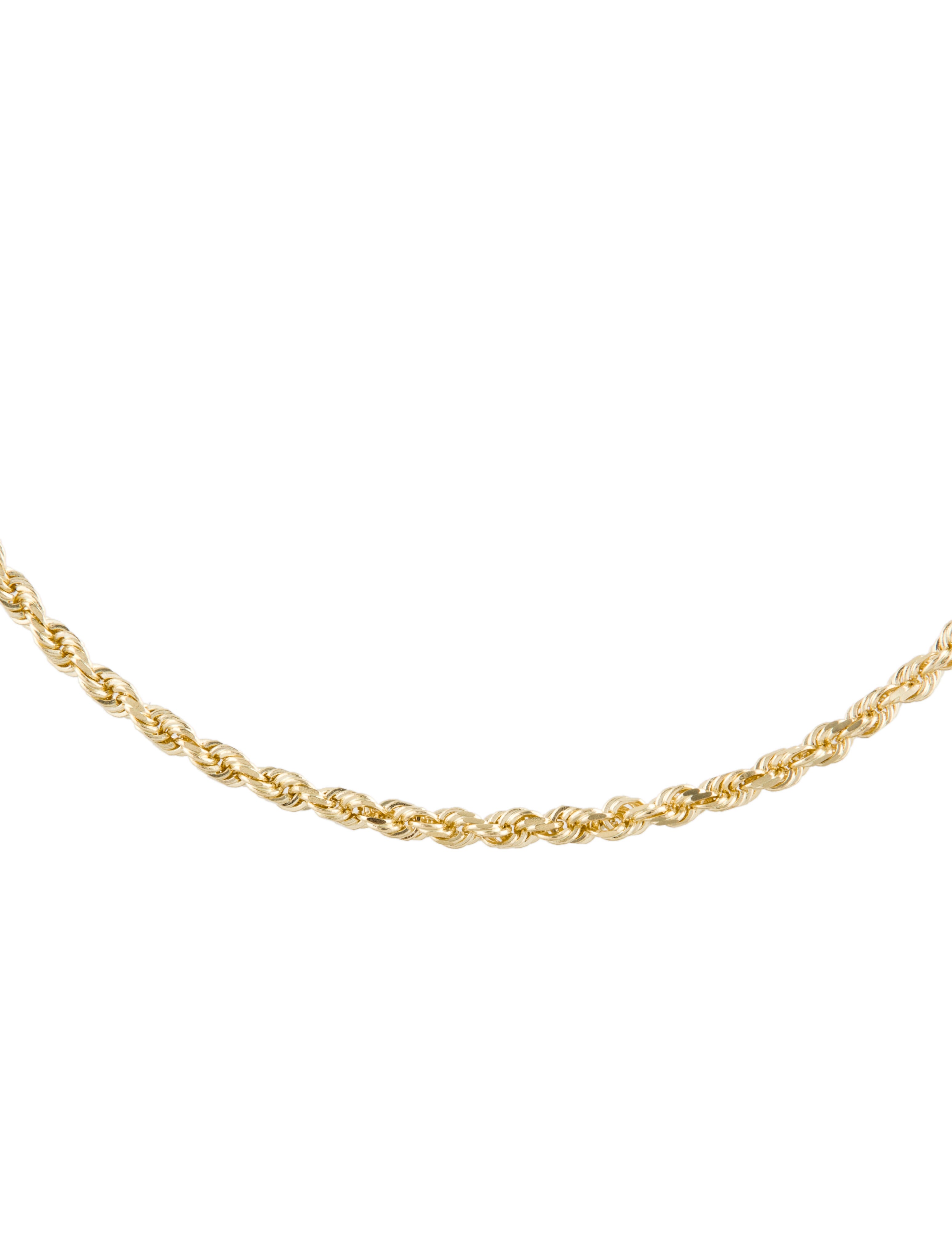 Necklace 14K Rope Chain Necklace - 14K Yellow Gold Chain, Necklaces ...